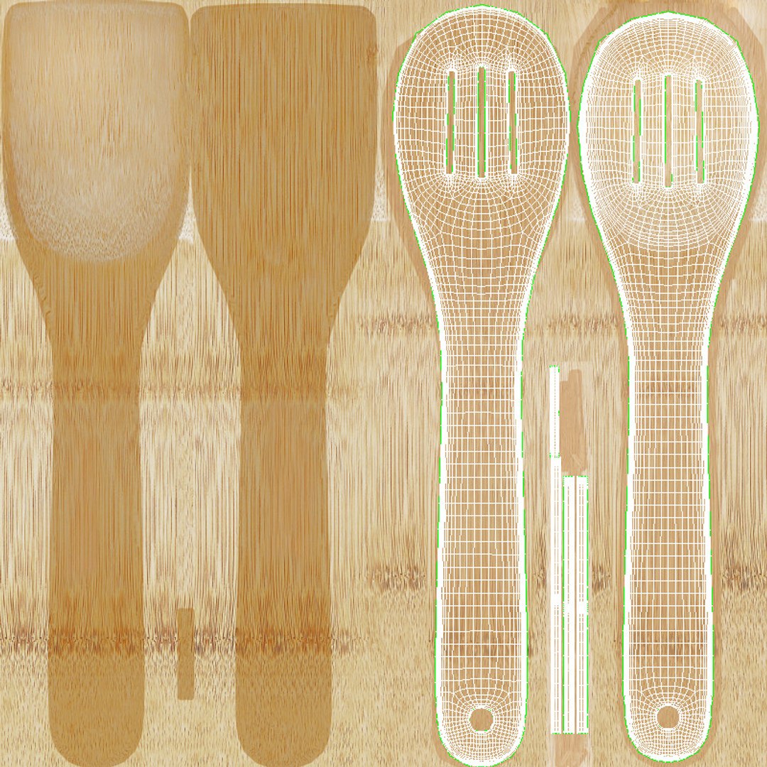 3d Model Slotted Spoon