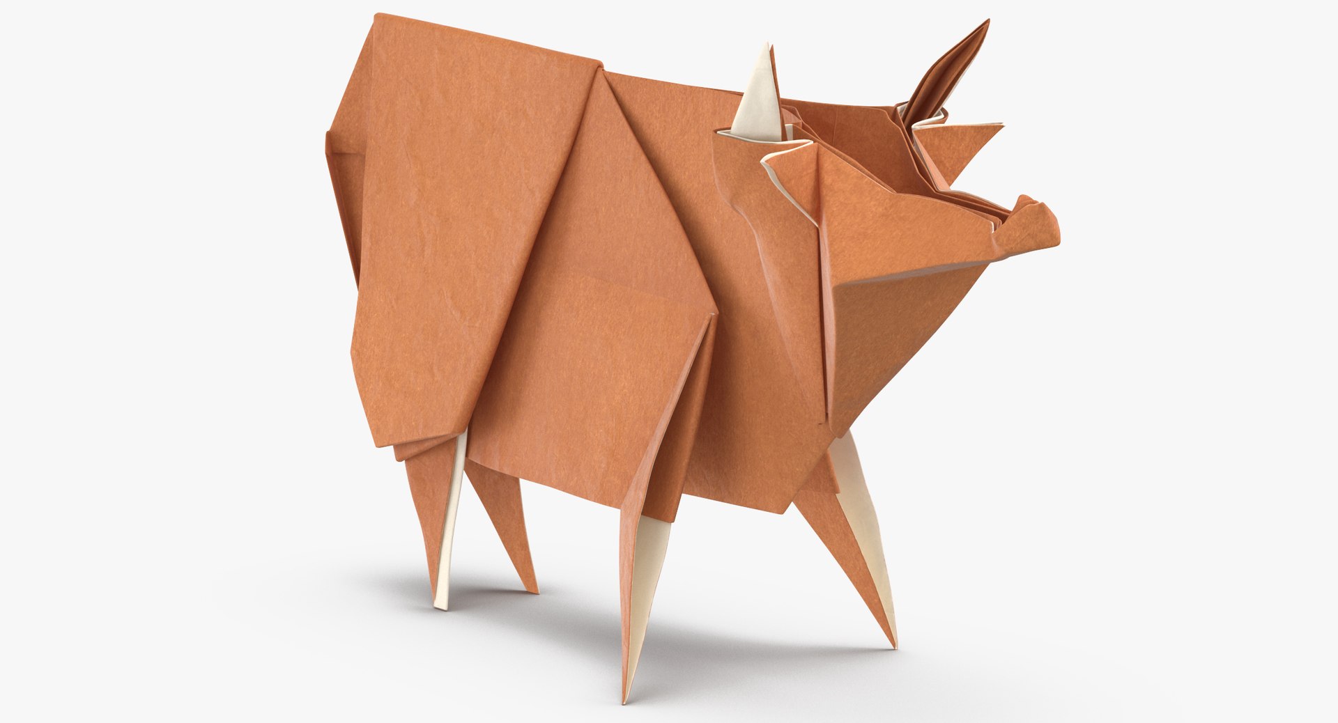 Cow Origami Model - TurboSquid 1342352