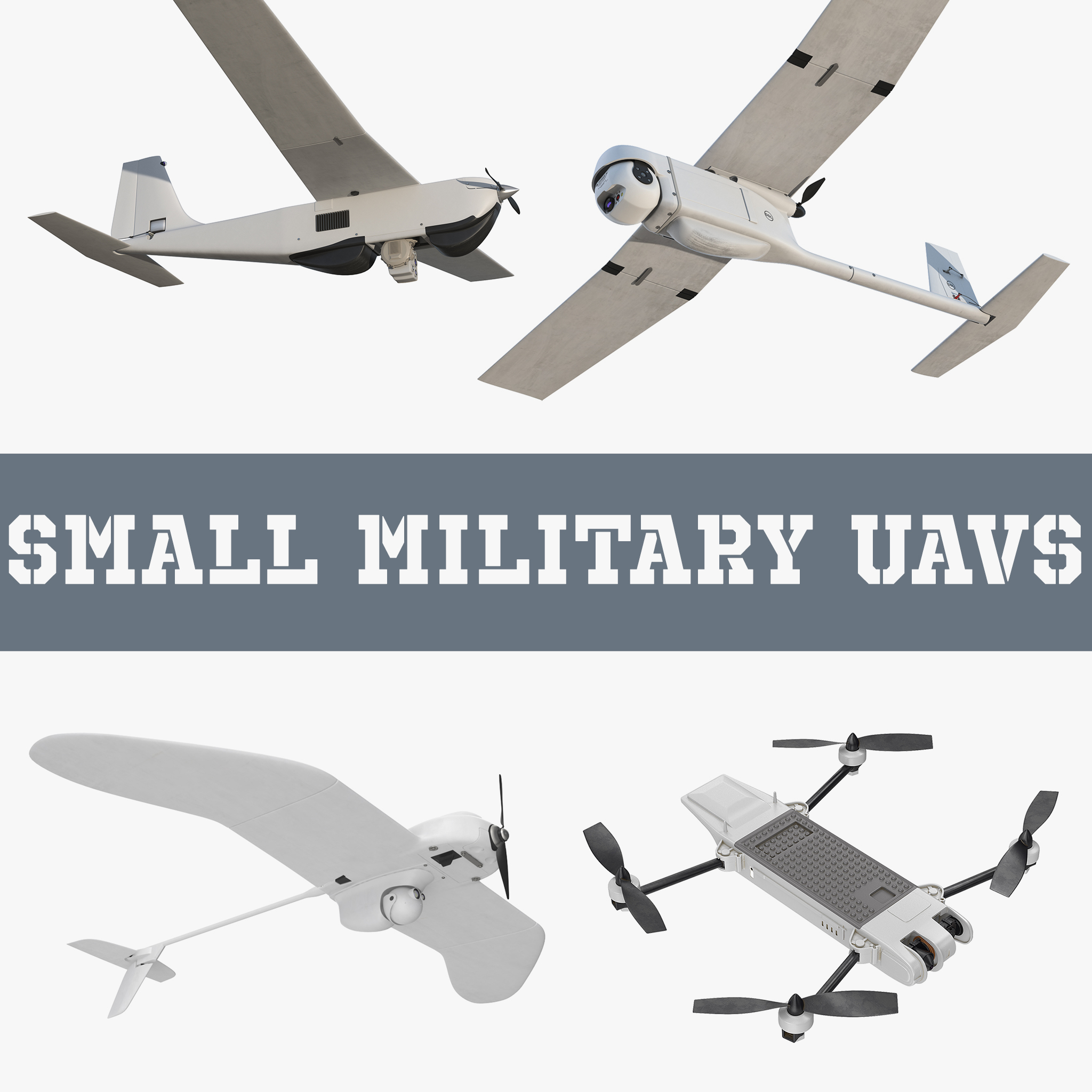 Small military uavs aircraft 3D model - TurboSquid 1280210