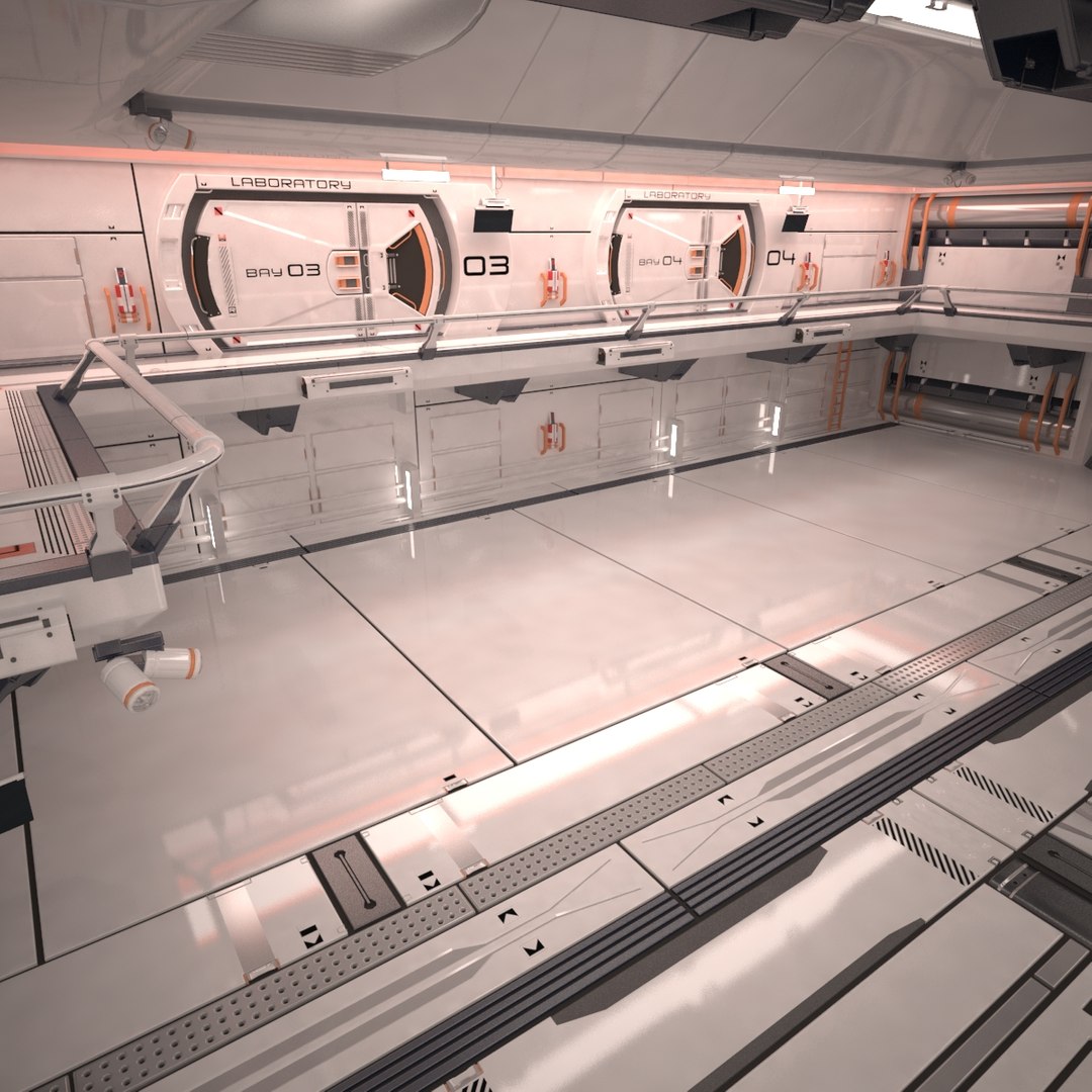 3d Sci Fi Hangar Interior Scene Model