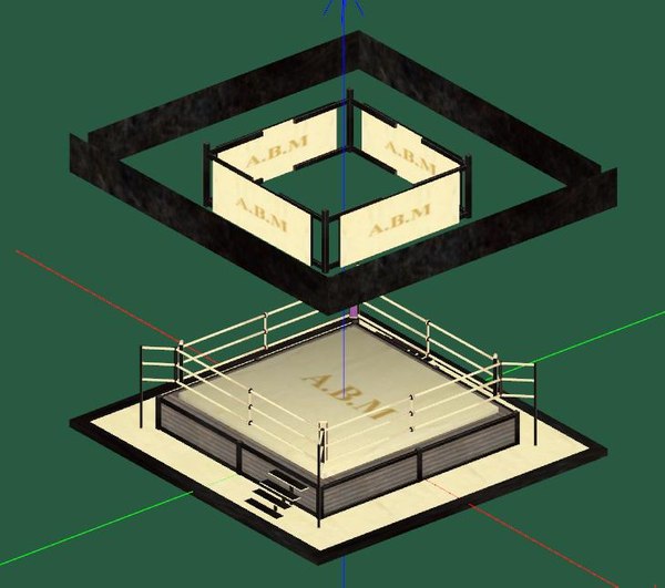 3d boxingwrestling ring model