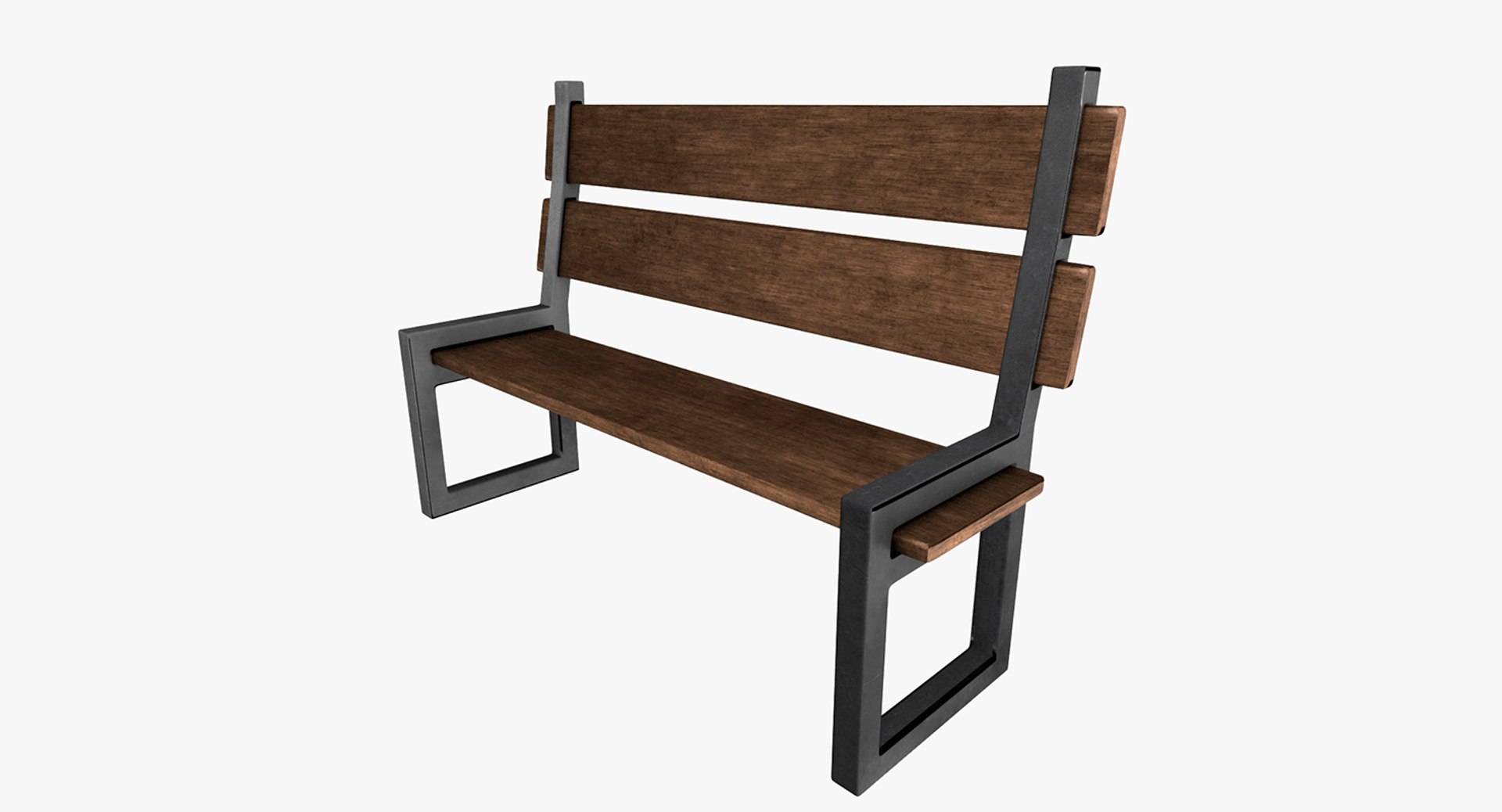 3D model wood metal bench - TurboSquid 1209232