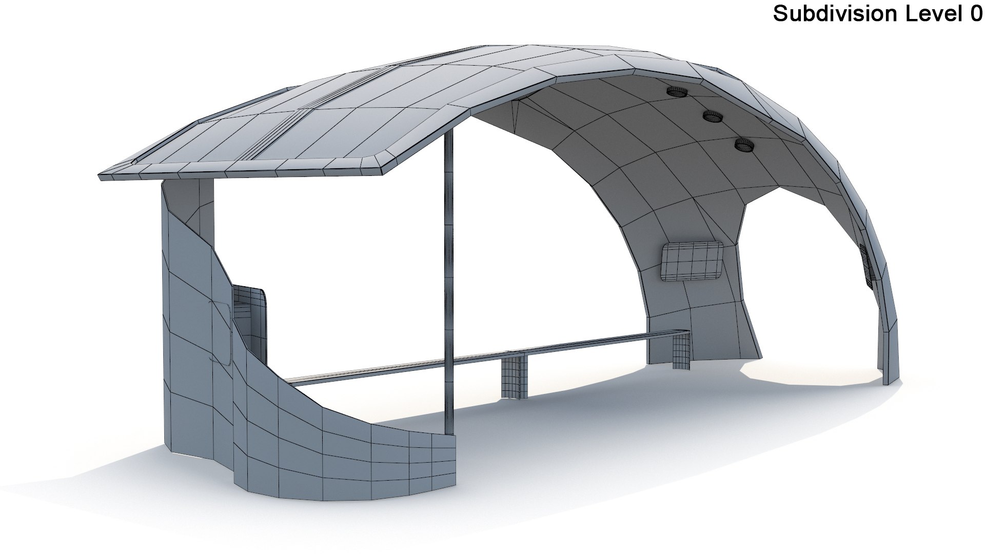 3D Futuristic Bus Stop Model - TurboSquid 2071161