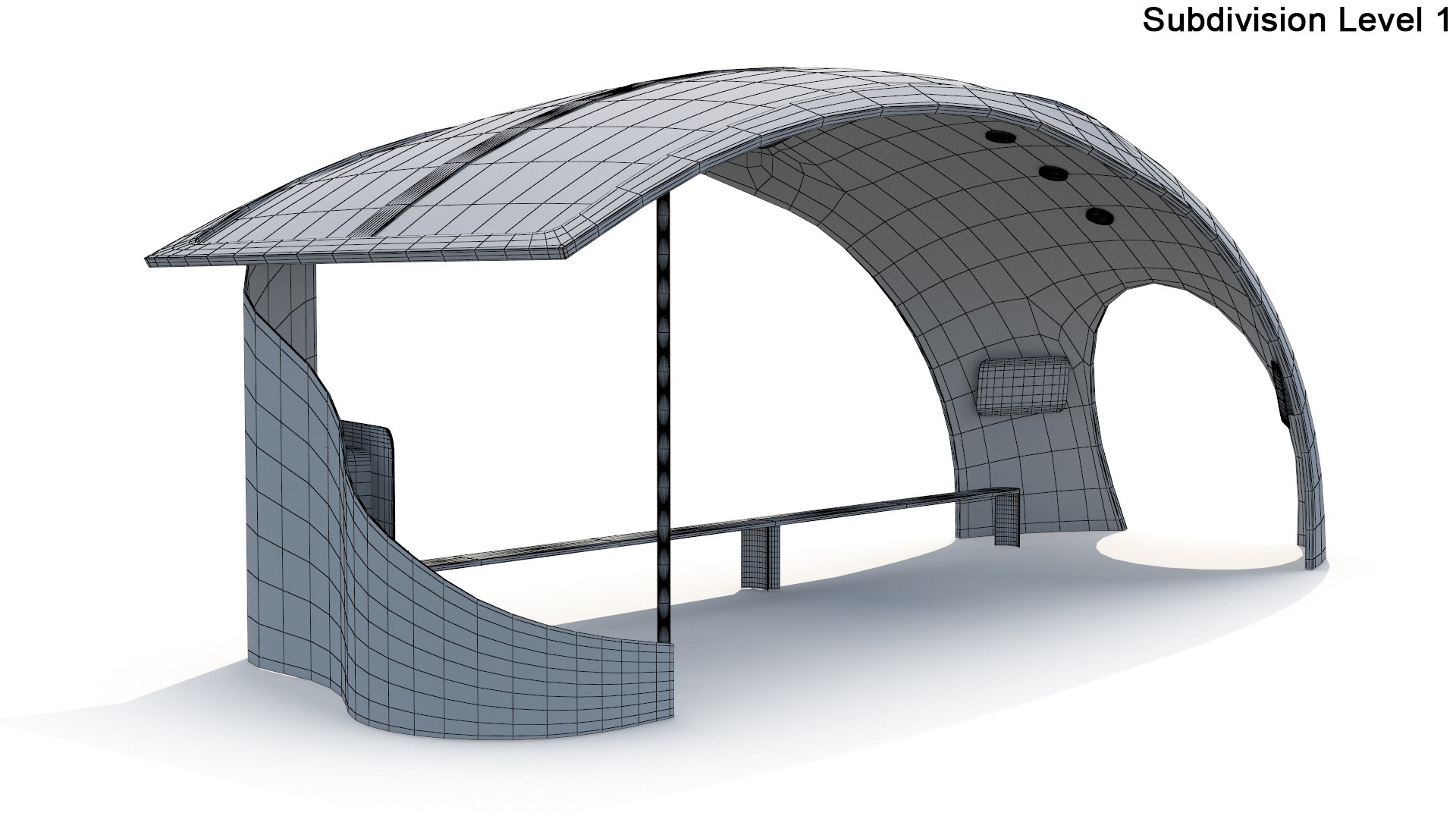 3D Futuristic Bus Stop Model - TurboSquid 2071161