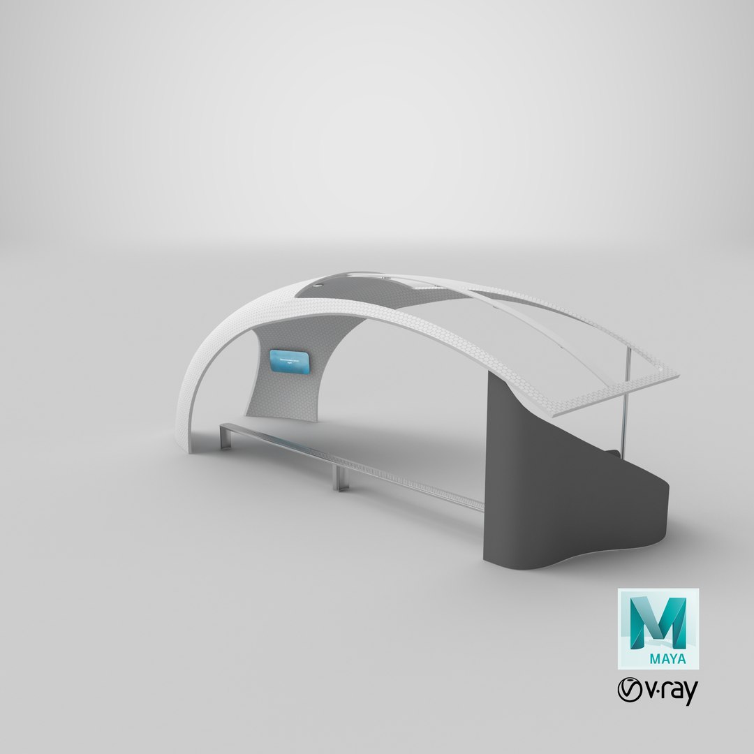 3D Futuristic Bus Stop Model - TurboSquid 2071161