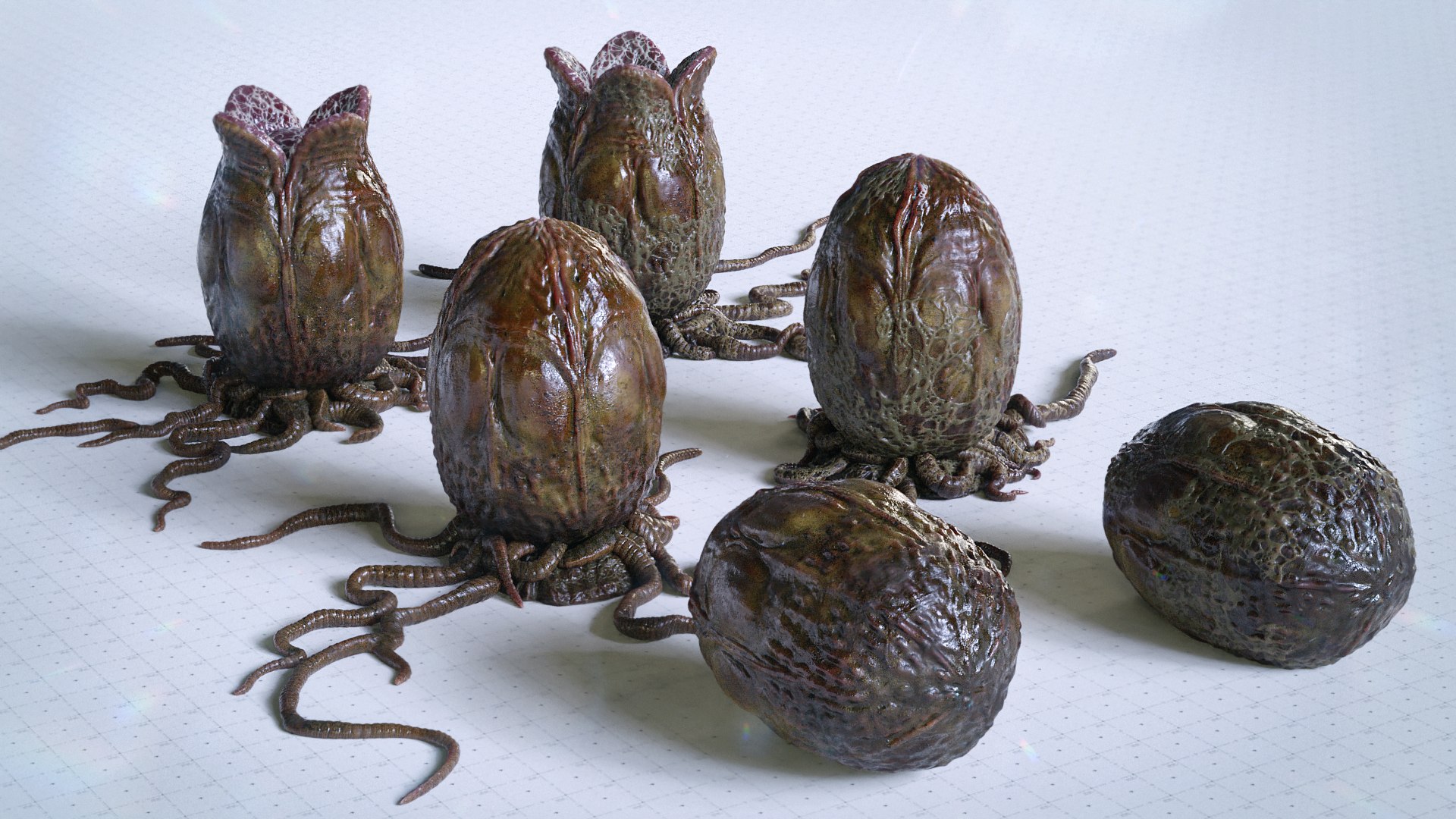 3D Alien Eggs 4 Variants Model - TurboSquid 1501367