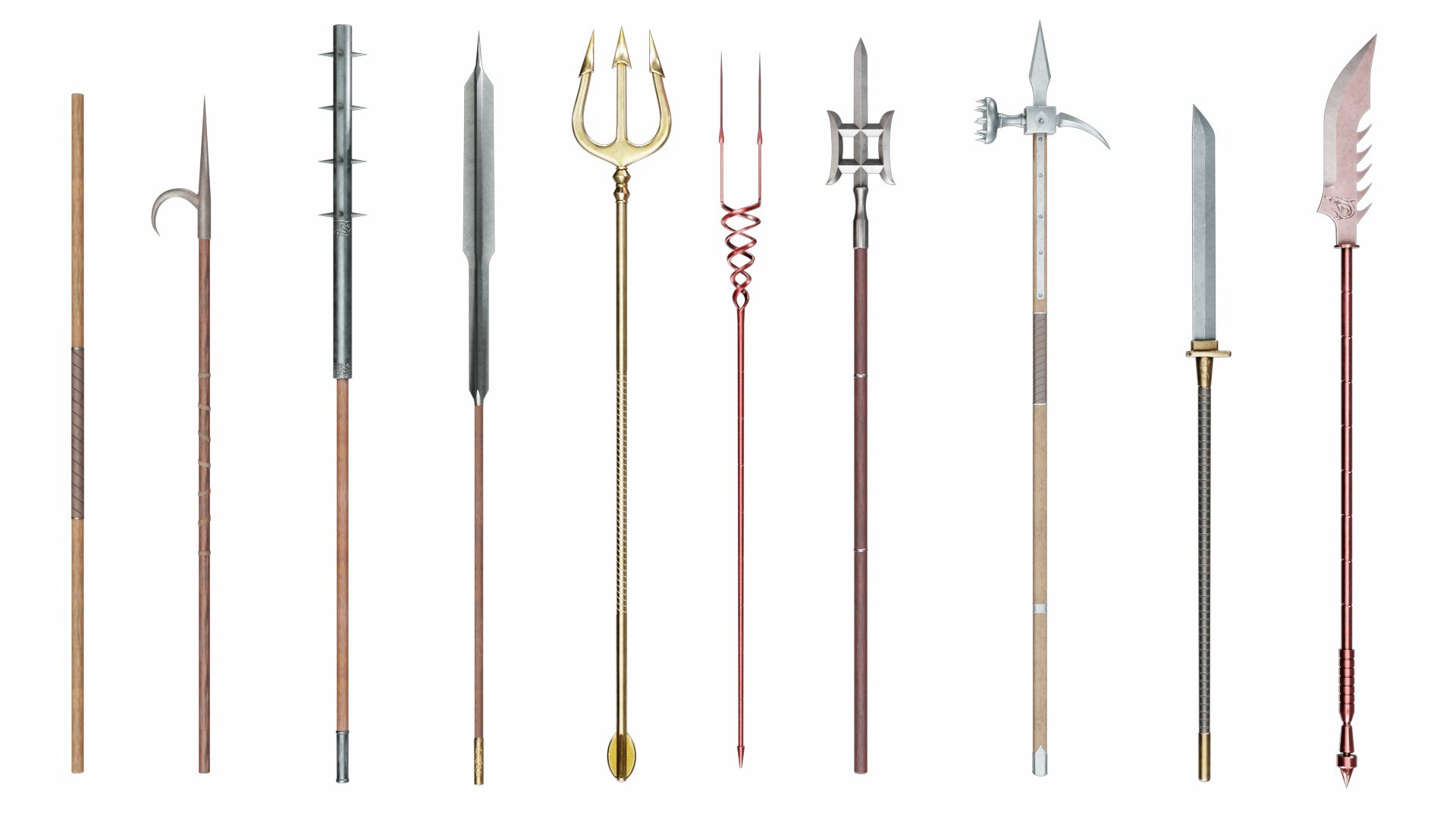 Collection of 10 special spears 3D - TurboSquid 2090320