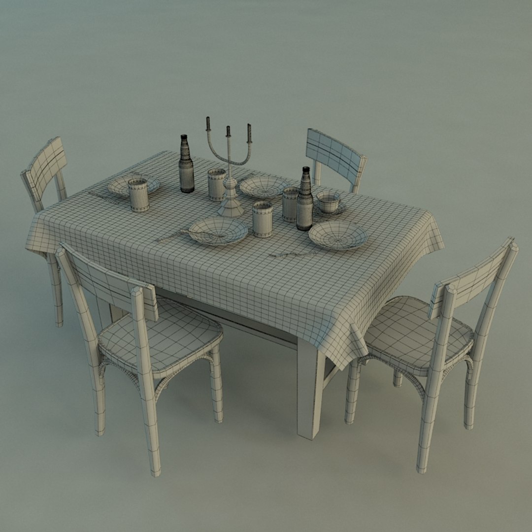 3d Model Table Chairs