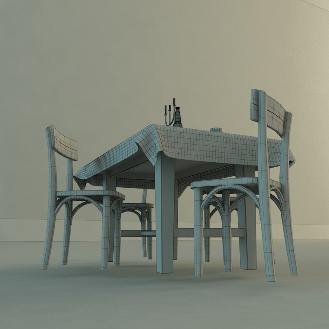 3d Model Table Chairs