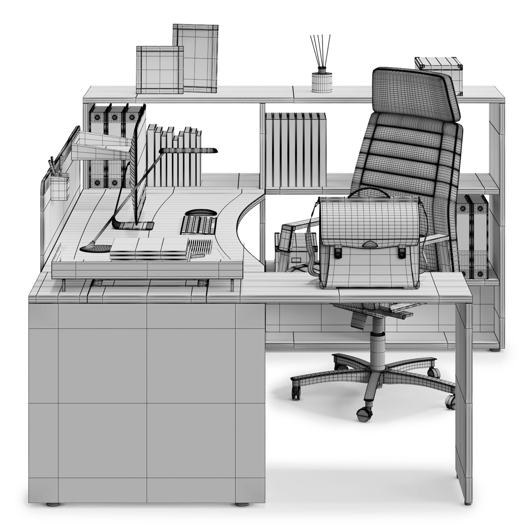 Office workspace las 3D model - TurboSquid 1444702