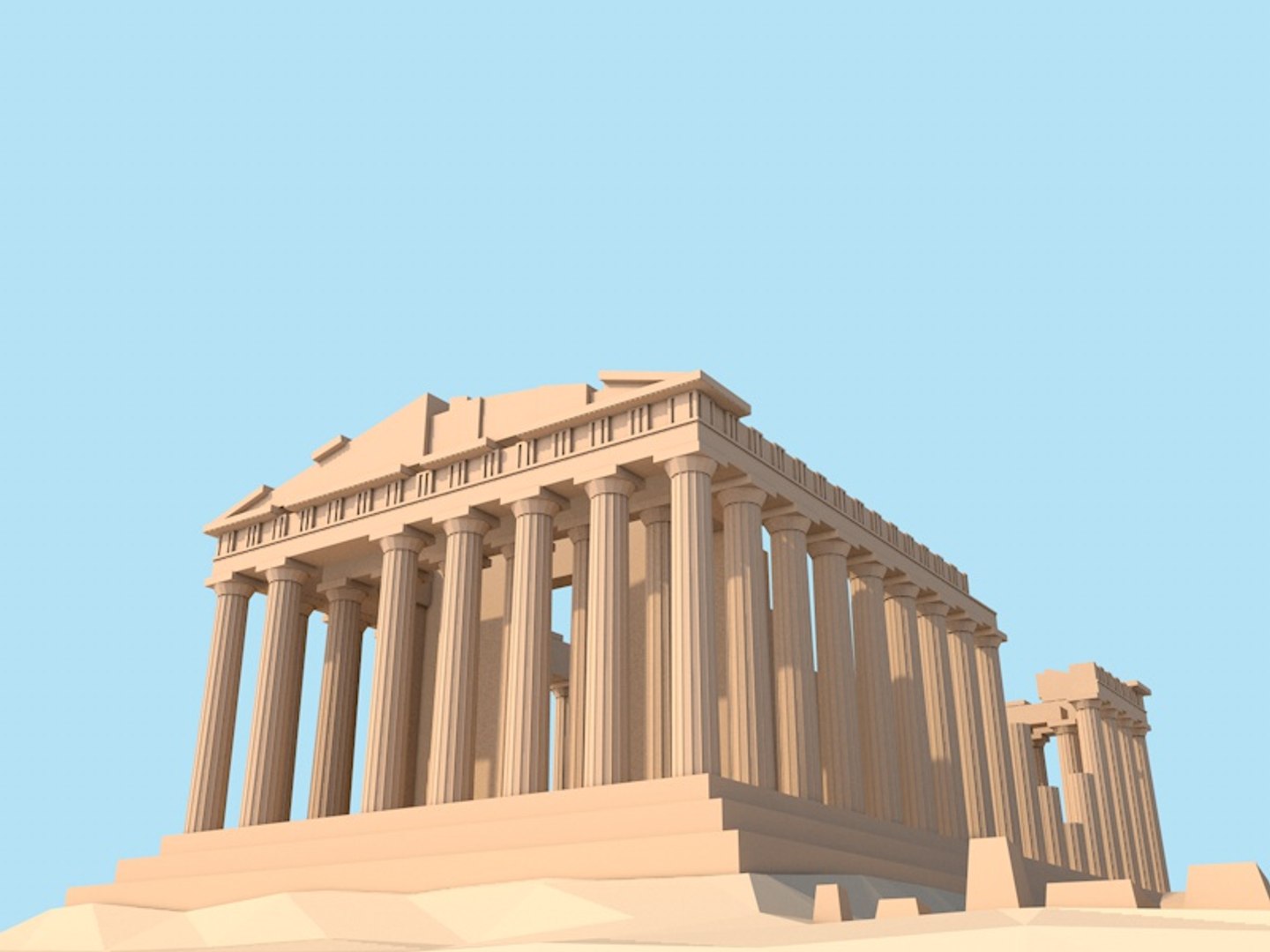 3D Cartoon Greece Parthenon Landmark Model - TurboSquid 1375155
