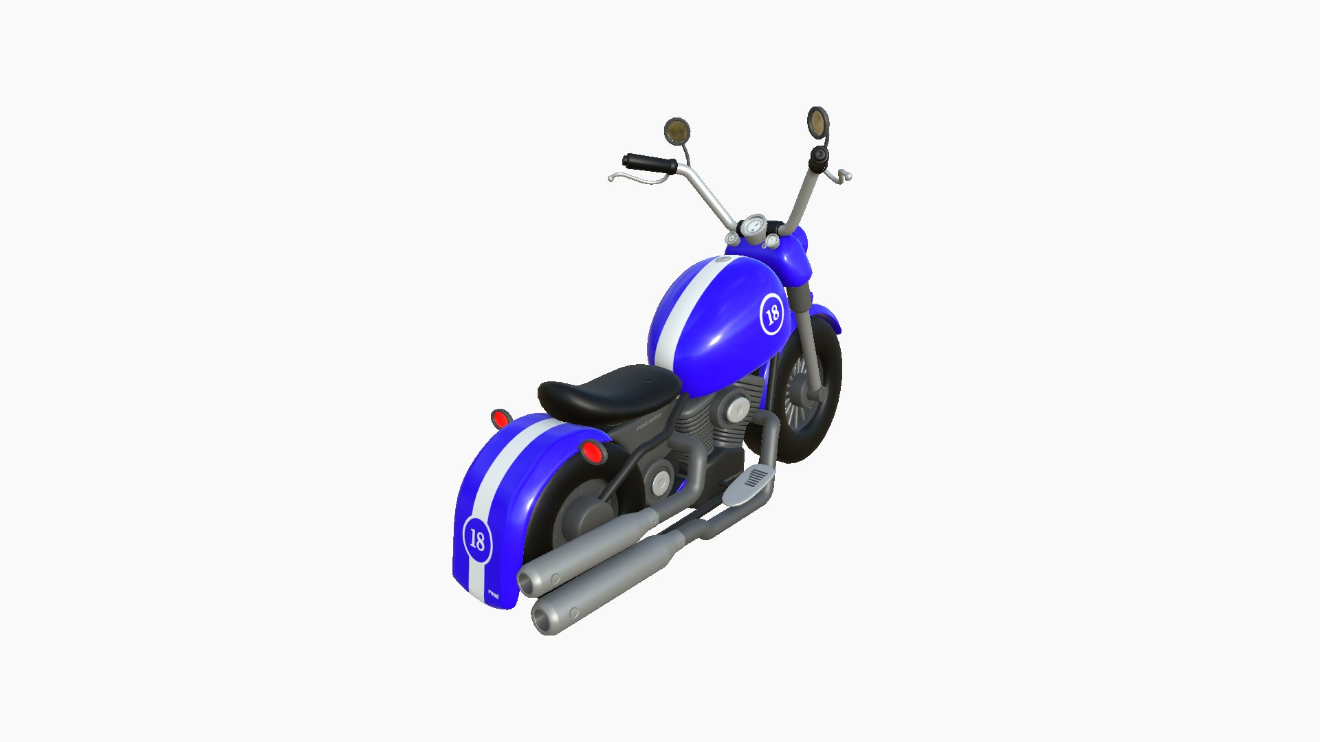 3D Motorcycle Cartoon A02 Blue - Custom Vehicle Design - TurboSquid 1909315