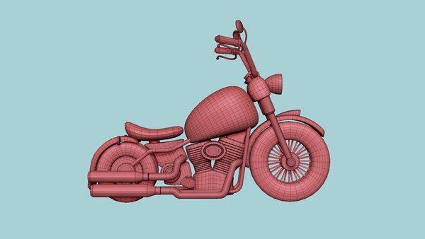 3D Motorcycle Cartoon A02 Blue - Custom Vehicle Design - TurboSquid 1909315