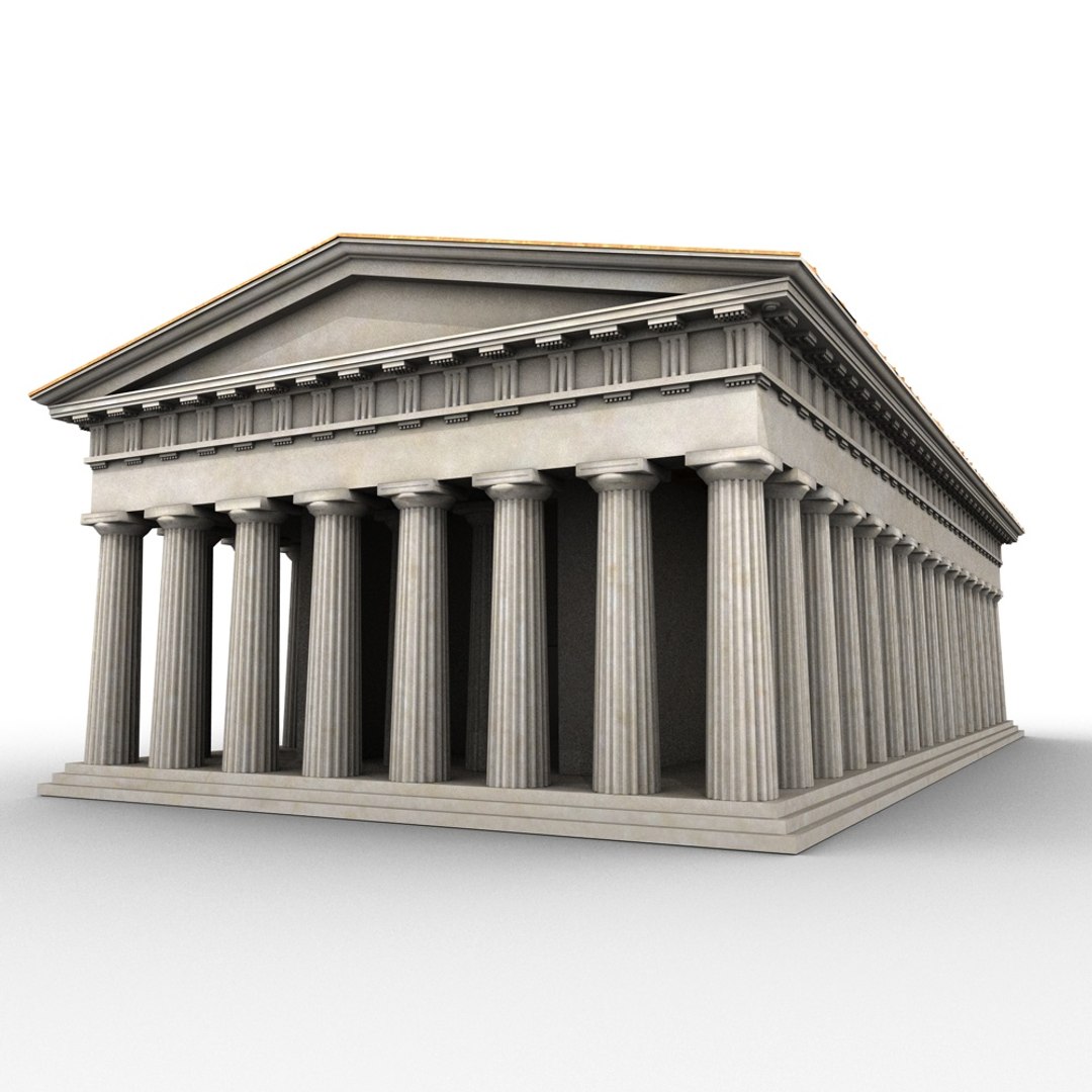 doric order greek temple 3d model