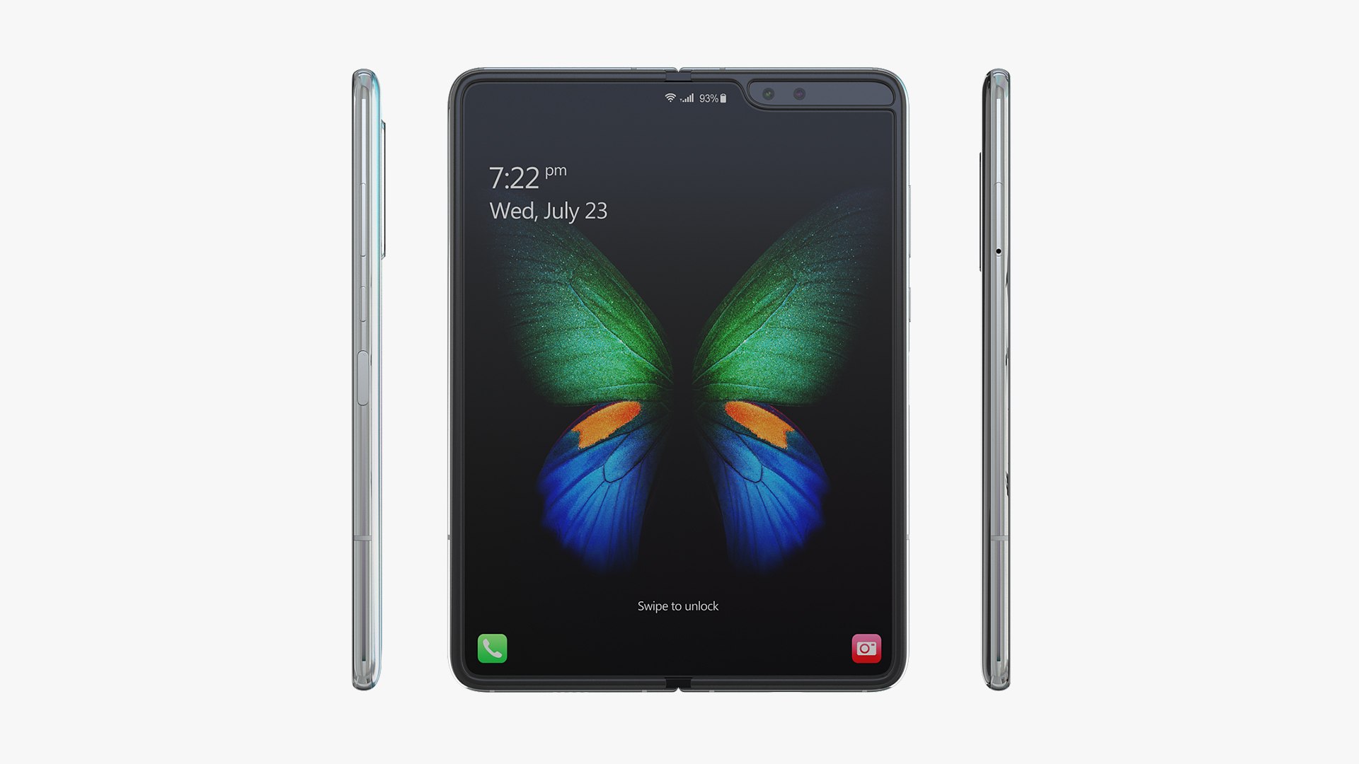 3D Samsung Galaxy Fold Silver Model - TurboSquid 1446961