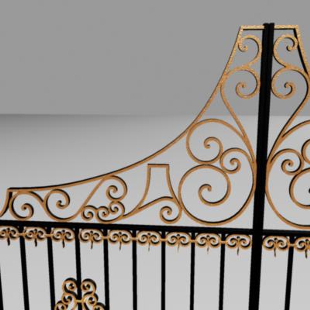 wrought iron gate 3d obj
