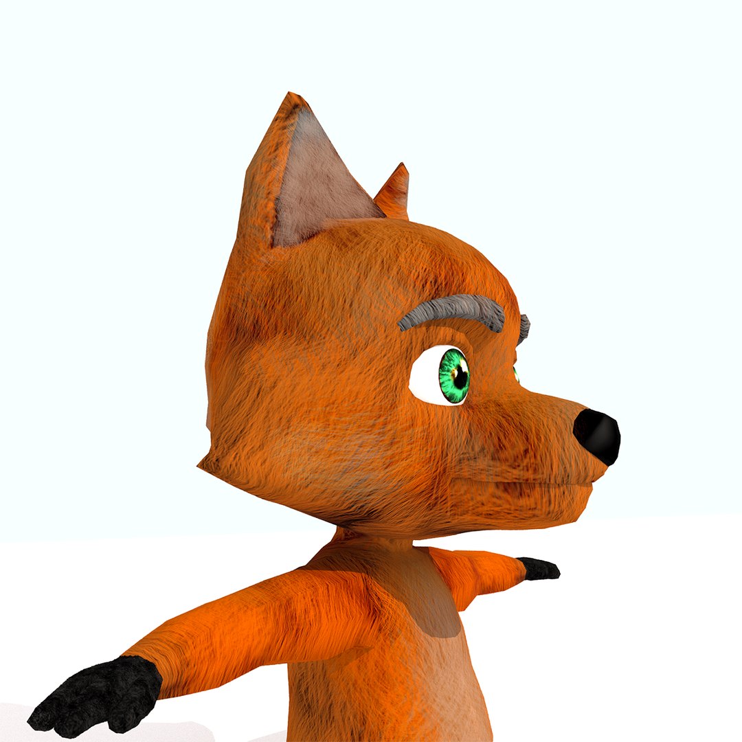 3D Cute Cartoon Fox Model - TurboSquid 1247591