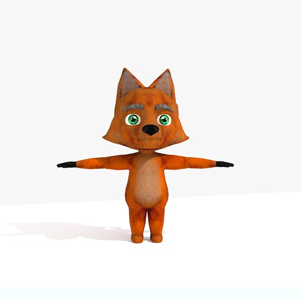 3D cute cartoon fox model - TurboSquid 1247591