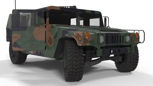 modelo 3d Vehículo utilitario militar todoterreno Humvee preparado para ...