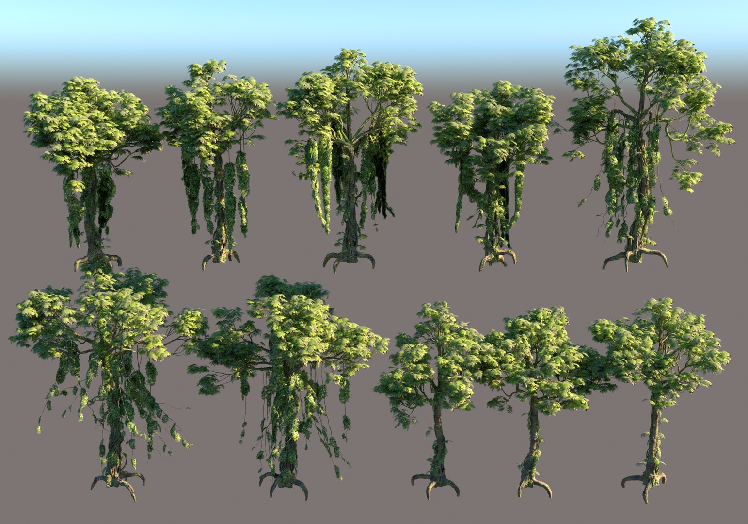 Animated Jungle Tree Pack 10 3D Model - TurboSquid 2087199
