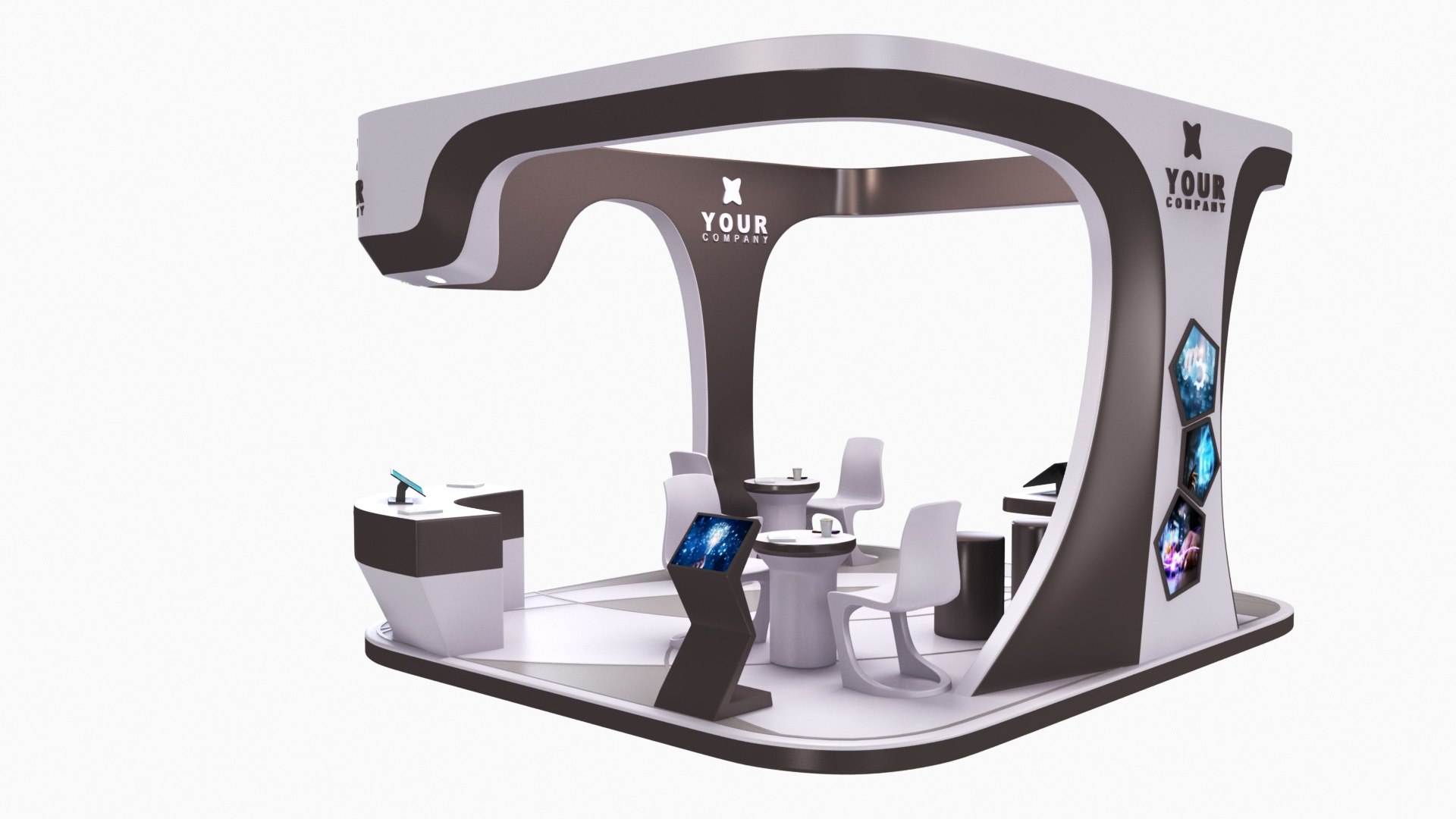 Futuristic Exhibition Stand Collection 3 3D Model - TurboSquid 1894944