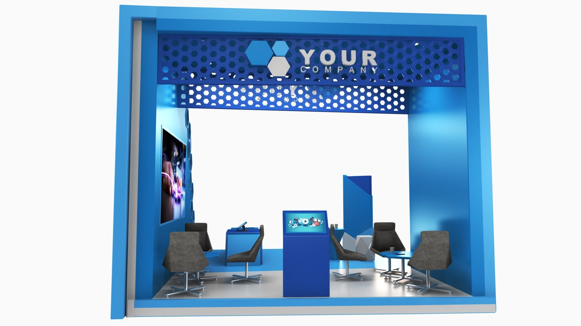 Futuristic Exhibition Stand Collection 3 3D model - TurboSquid 1894944