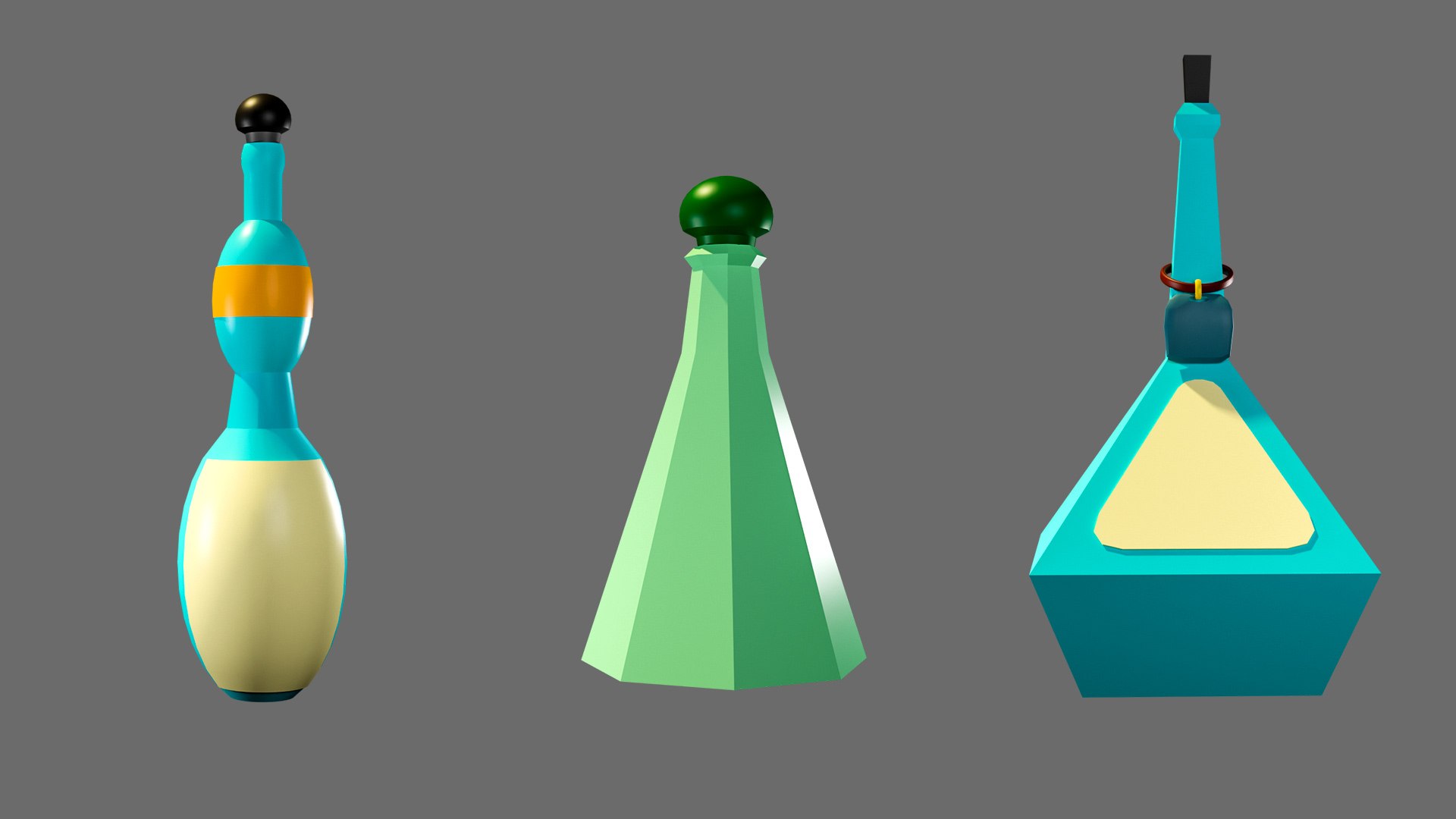 3D Model Cartoon Flasks - TurboSquid 2078827