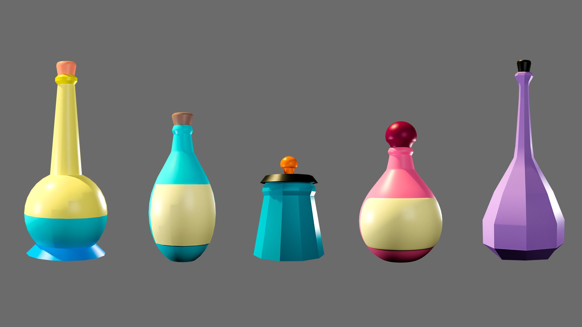 3D Model Cartoon Flasks - TurboSquid 2078827