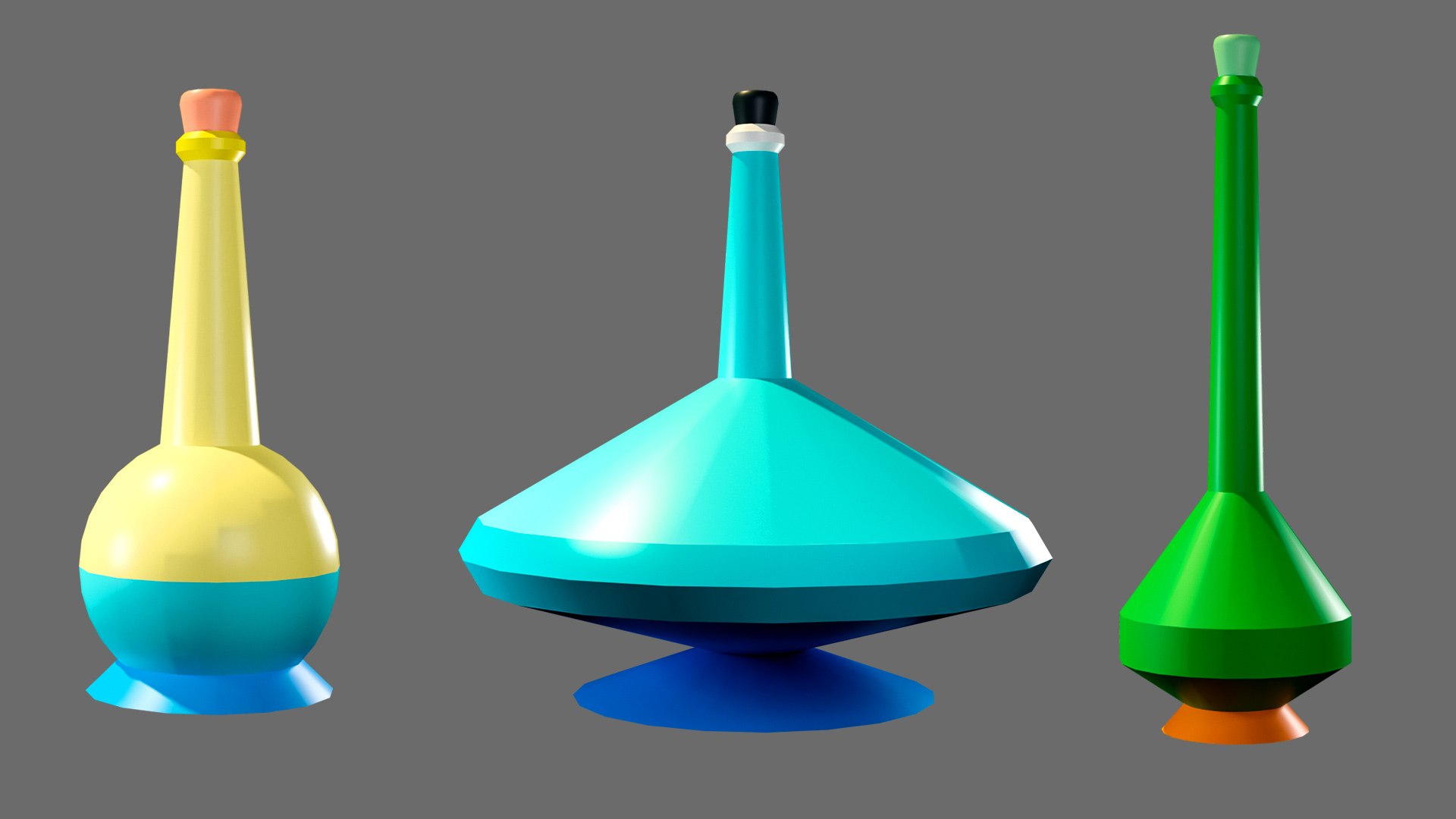 3D Model Cartoon Flasks - TurboSquid 2078827