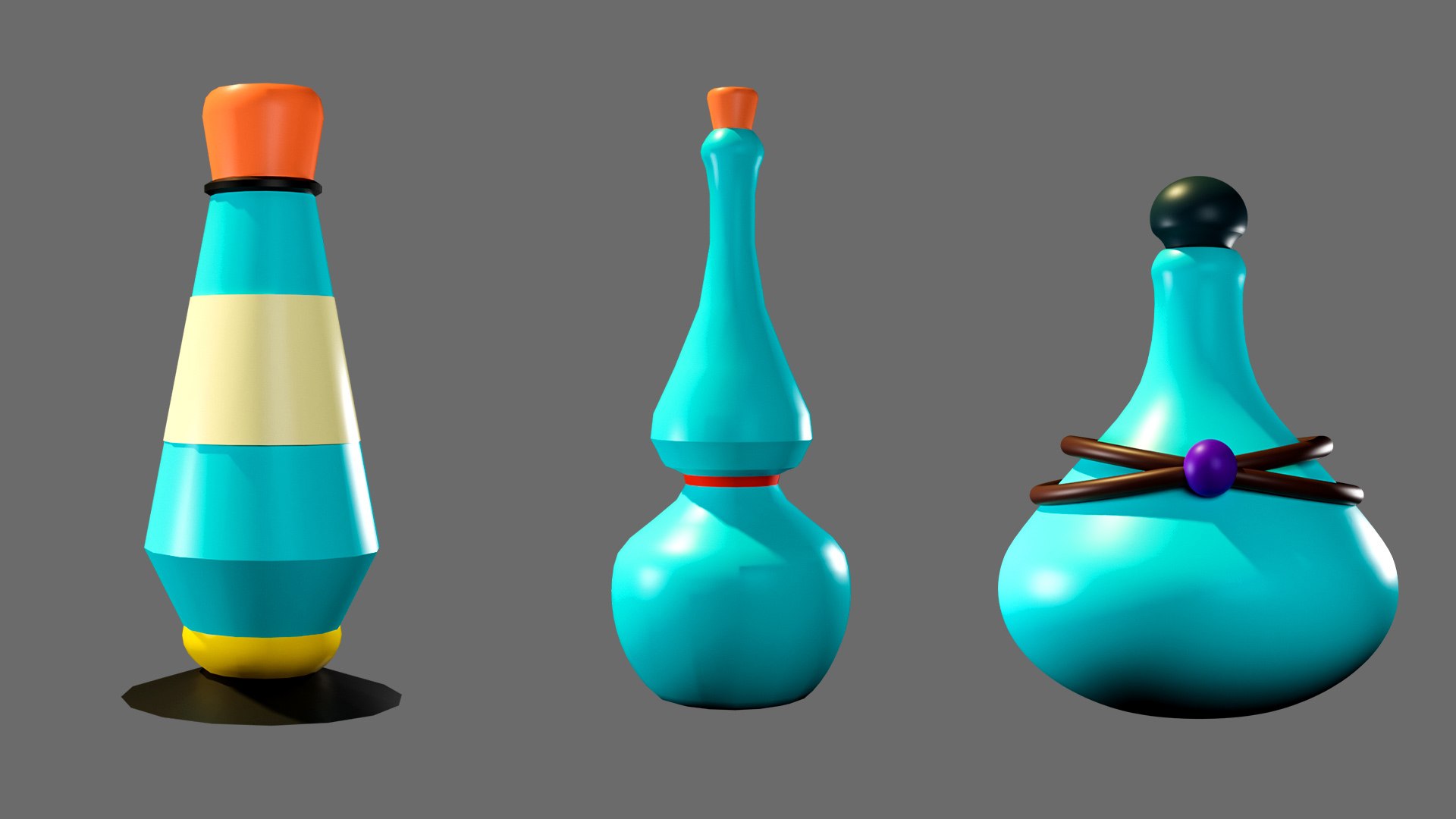 3D Model Cartoon Flasks - TurboSquid 2078827