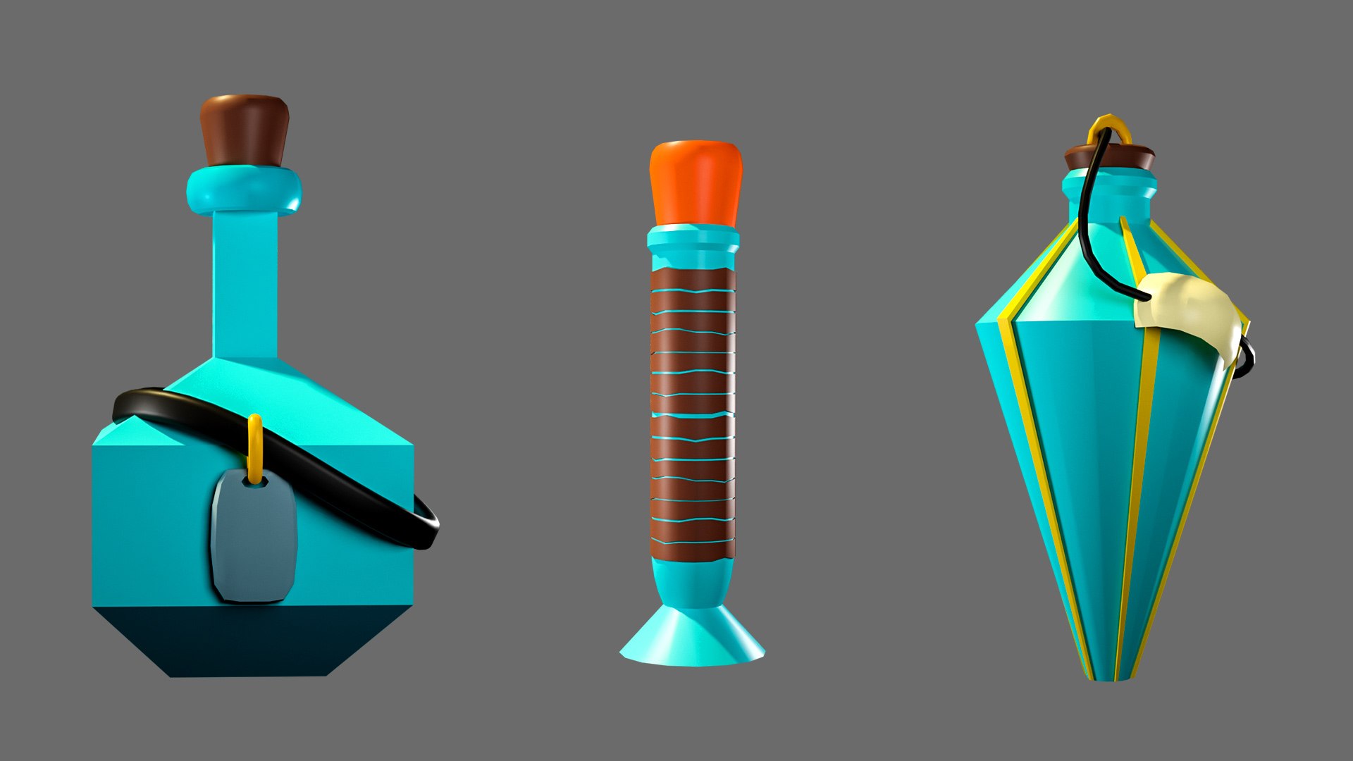 3D Model Cartoon Flasks - TurboSquid 2078827