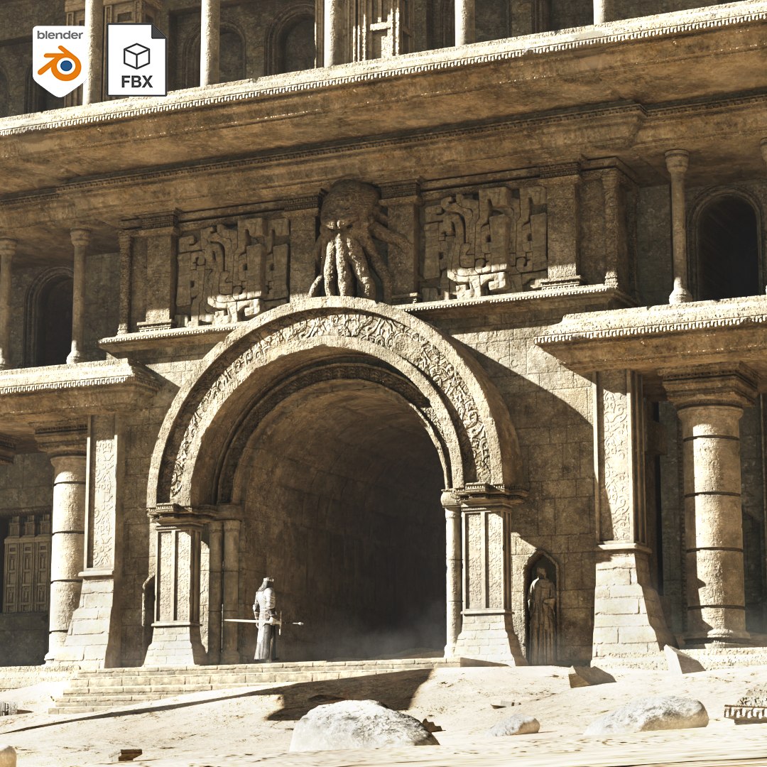 modelo 3d Ancient Temple Kitbash - TurboSquid 2103184