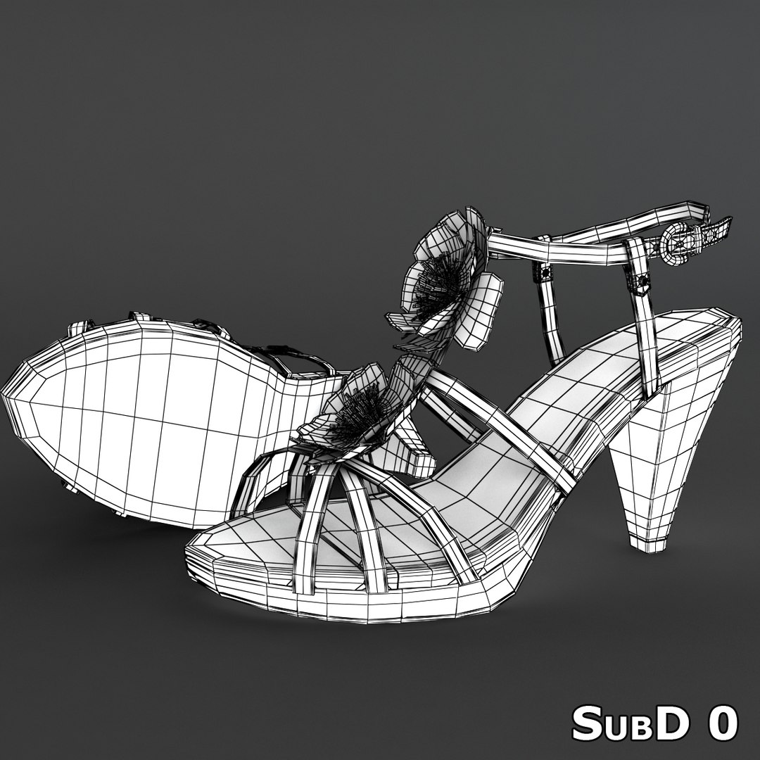 3d model of realistic heel female shoes