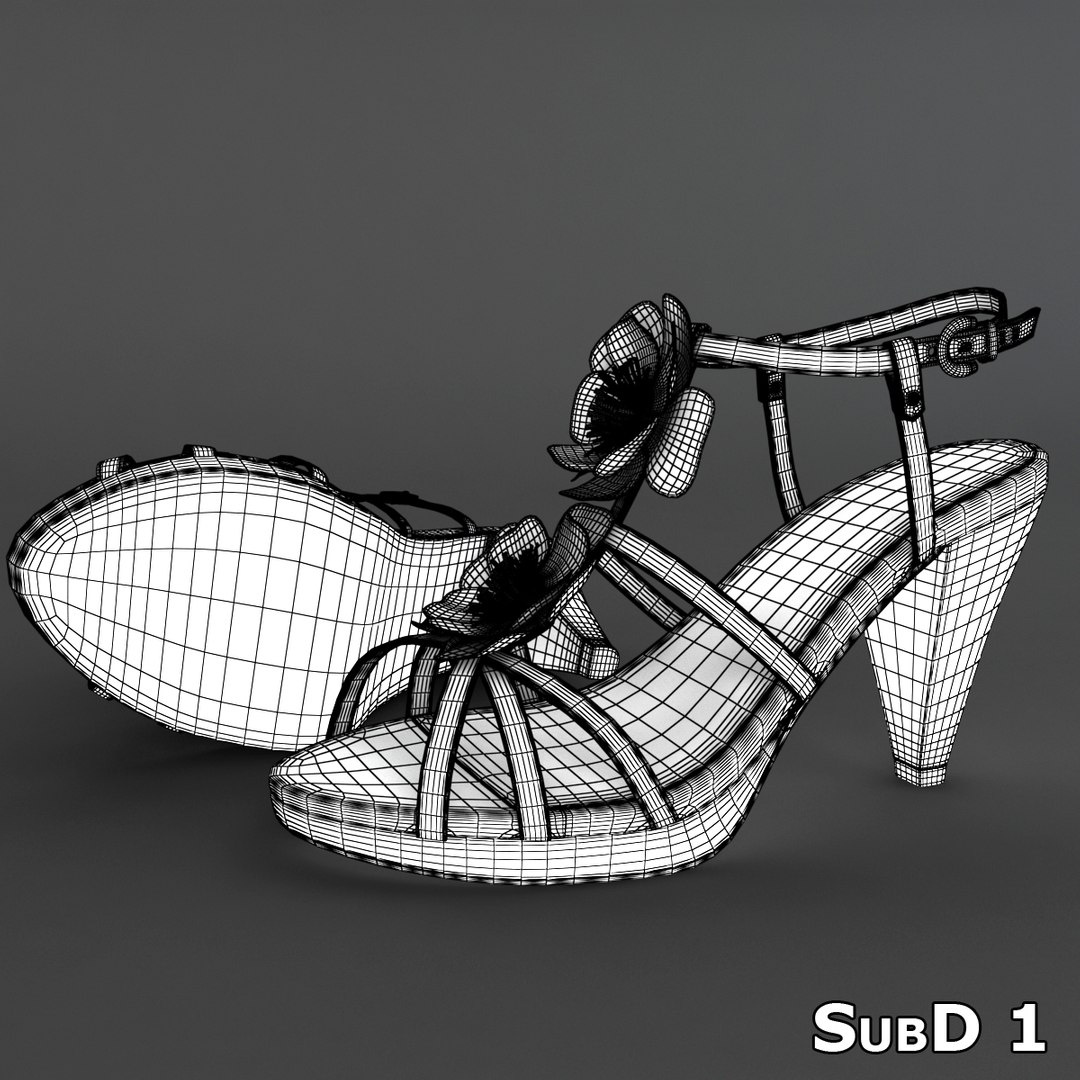 3d model of realistic heel female shoes