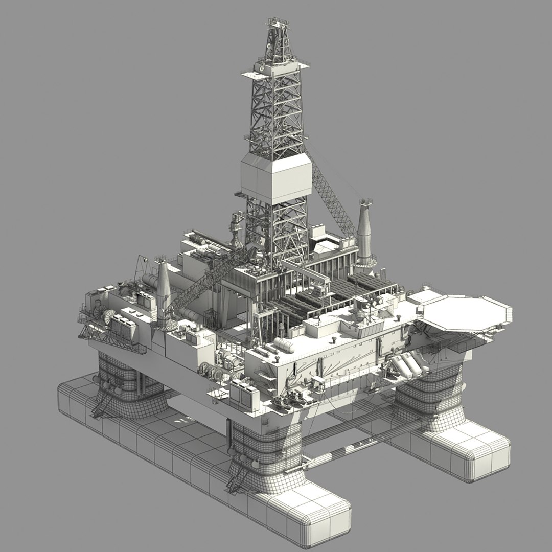 3D Semi Submersible Rig Oil Platform - TurboSquid 2117890