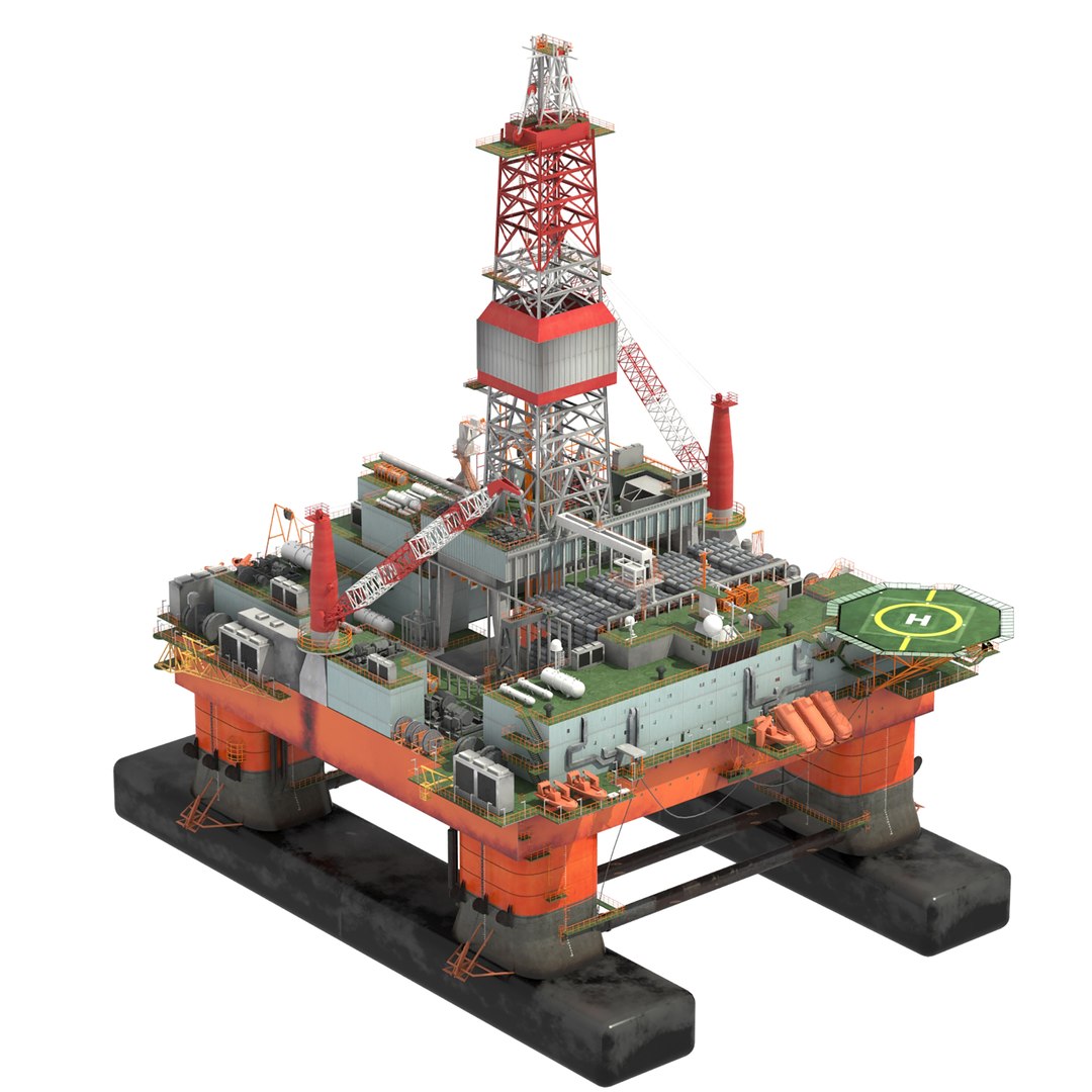 3D Semi Submersible Rig Oil Platform - TurboSquid 2117890