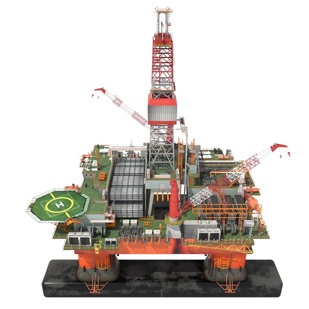 3D Semi Submersible Rig Oil Platform - TurboSquid 2117890