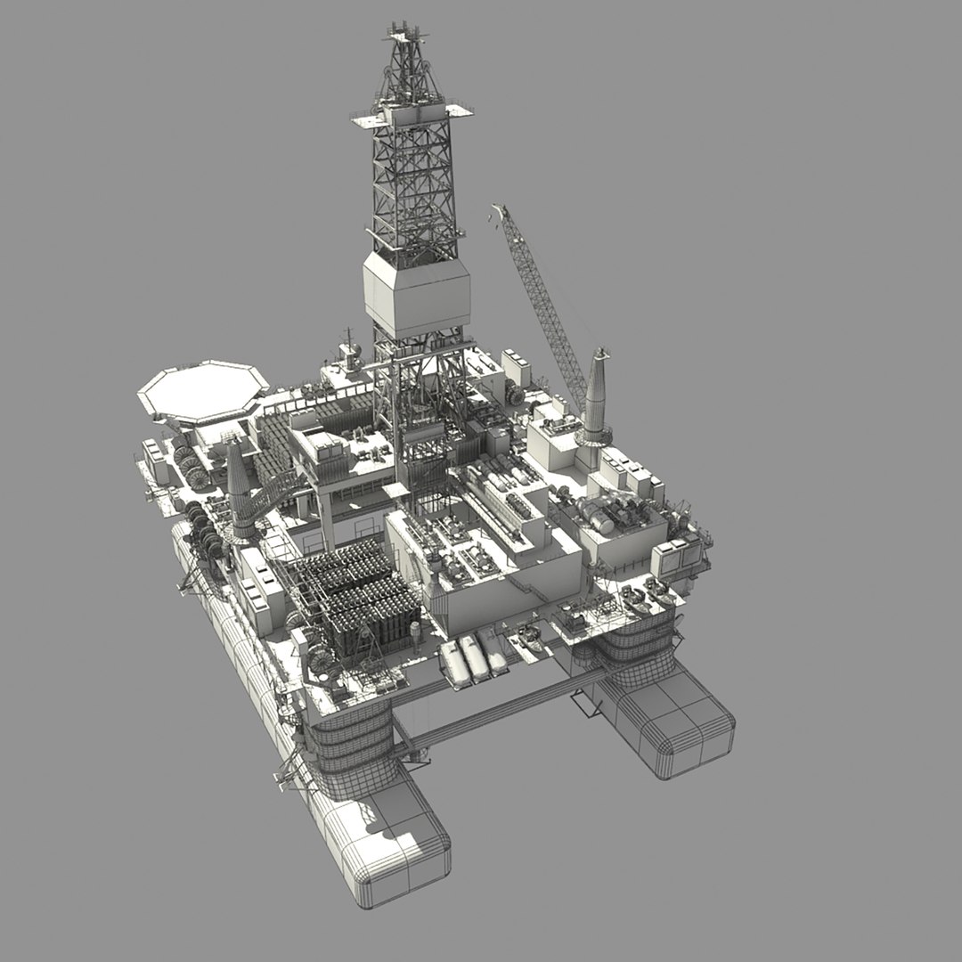 3D Semi Submersible Rig Oil Platform - TurboSquid 2117890