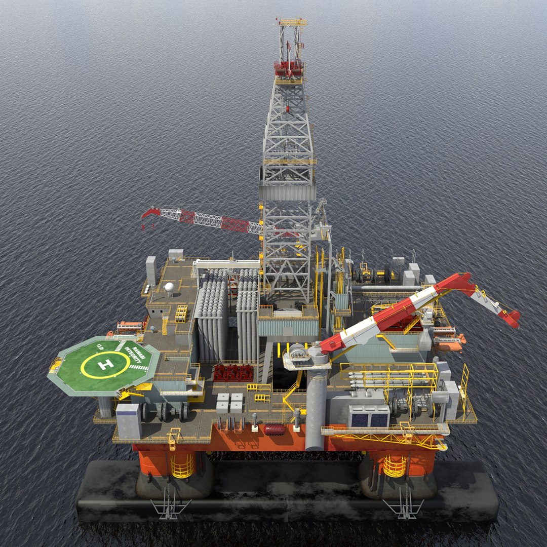 3D Semi Submersible Rig Oil Platform - TurboSquid 2117890