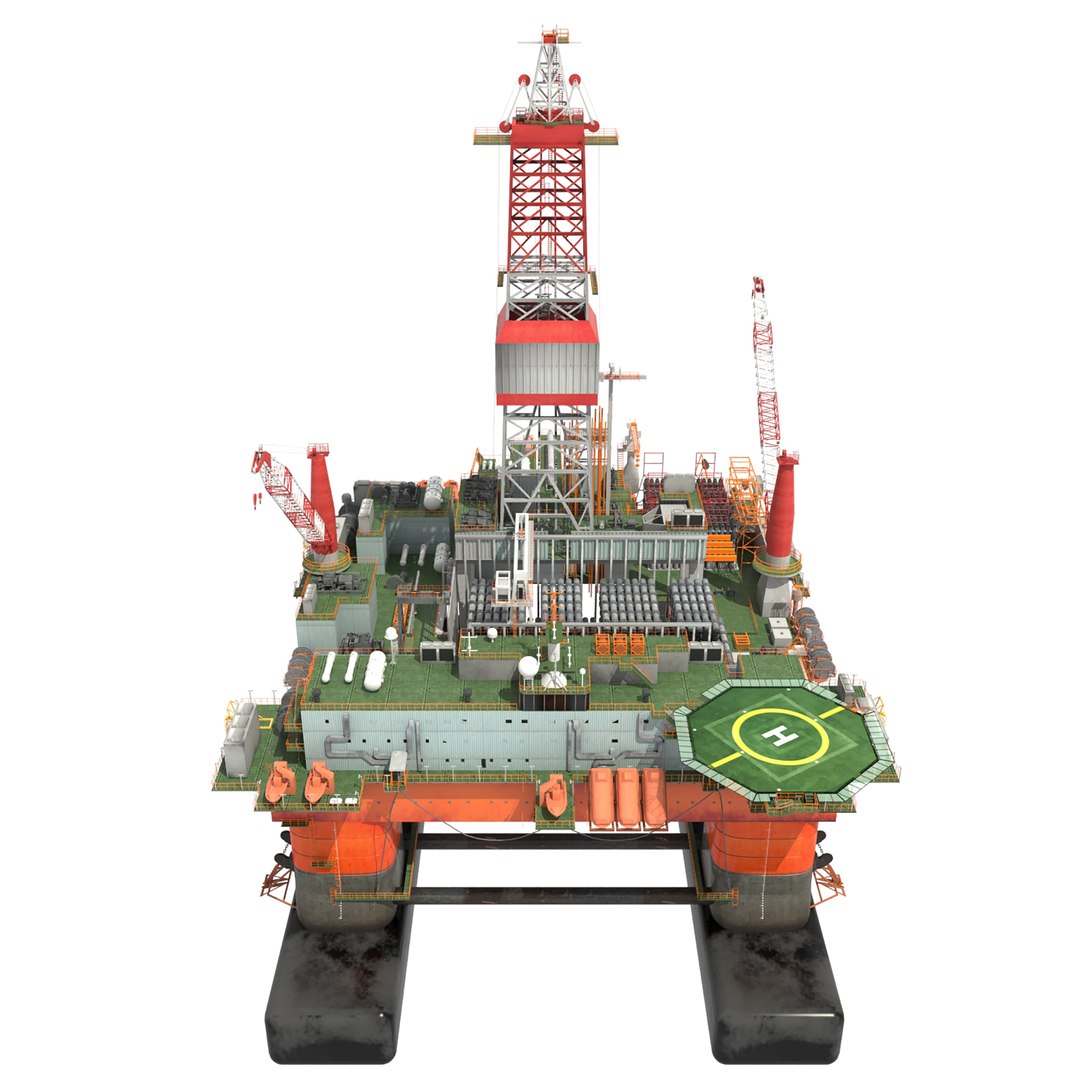 3D Semi Submersible Rig Oil Platform - TurboSquid 2117890