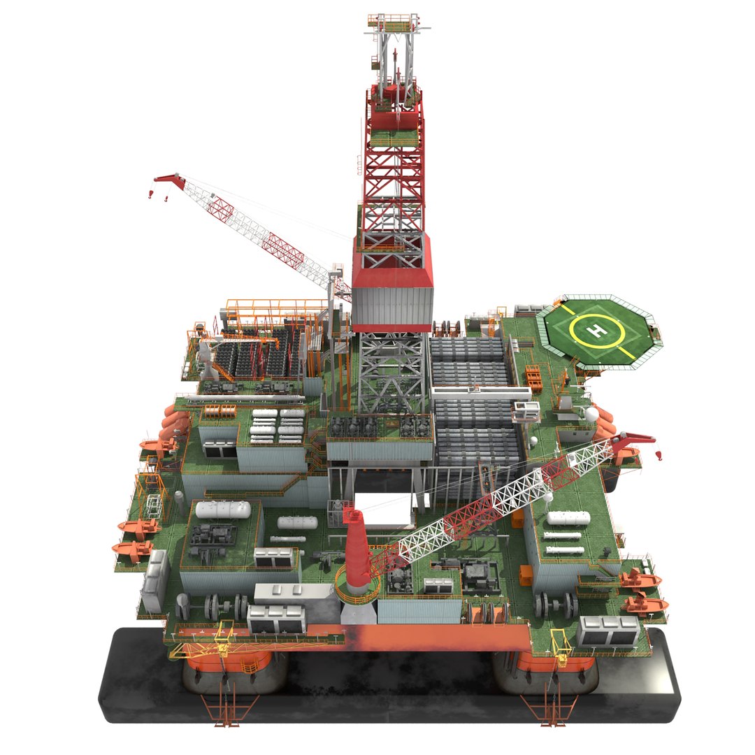 3D Semi Submersible Rig Oil Platform - TurboSquid 2117890