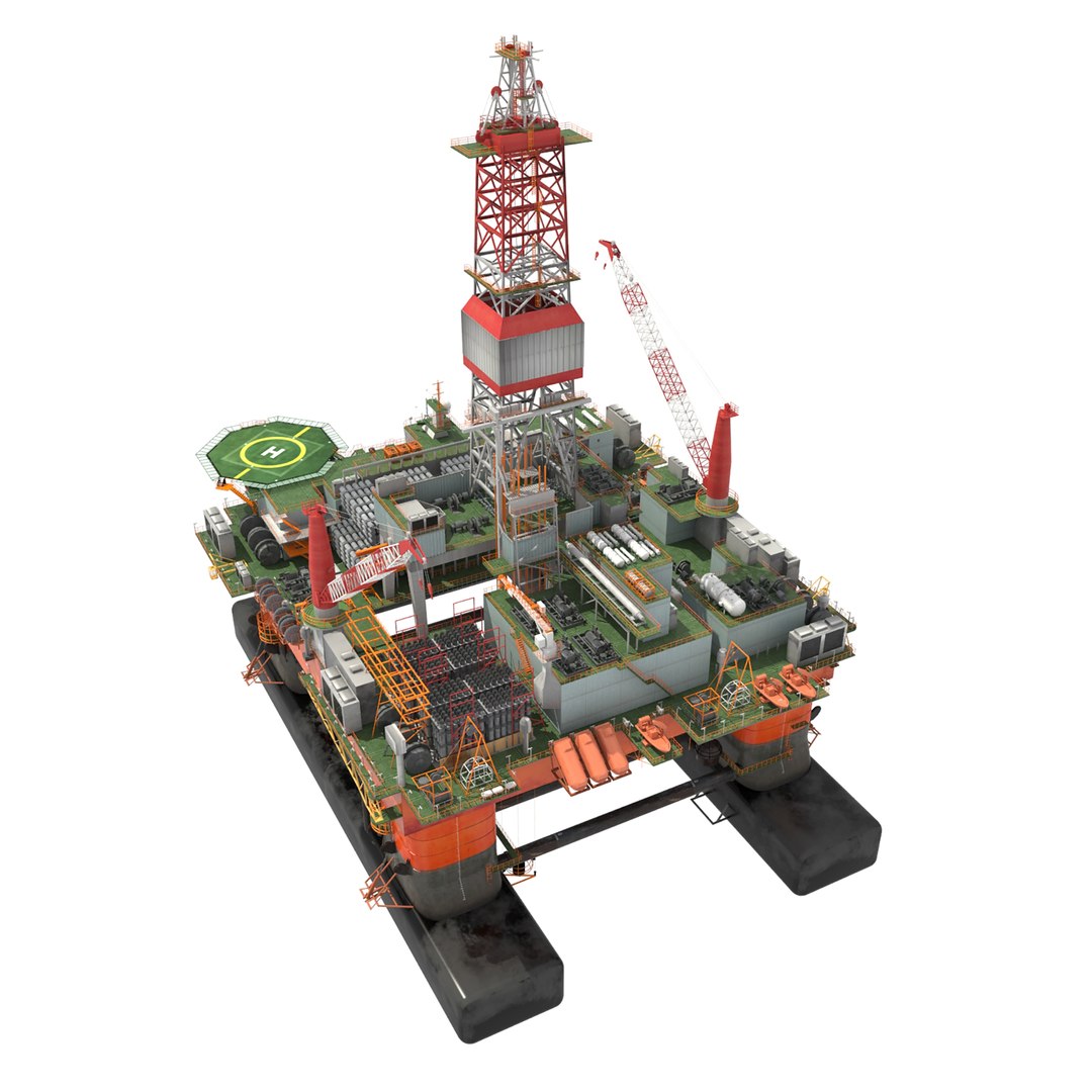 3D Semi Submersible Rig Oil Platform - TurboSquid 2117890