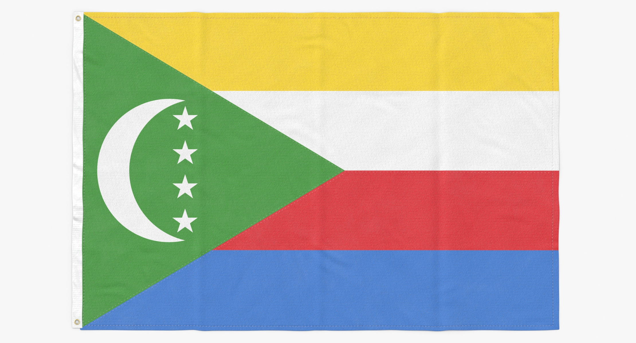 3D flag laying pose comoros model - TurboSquid 1601822