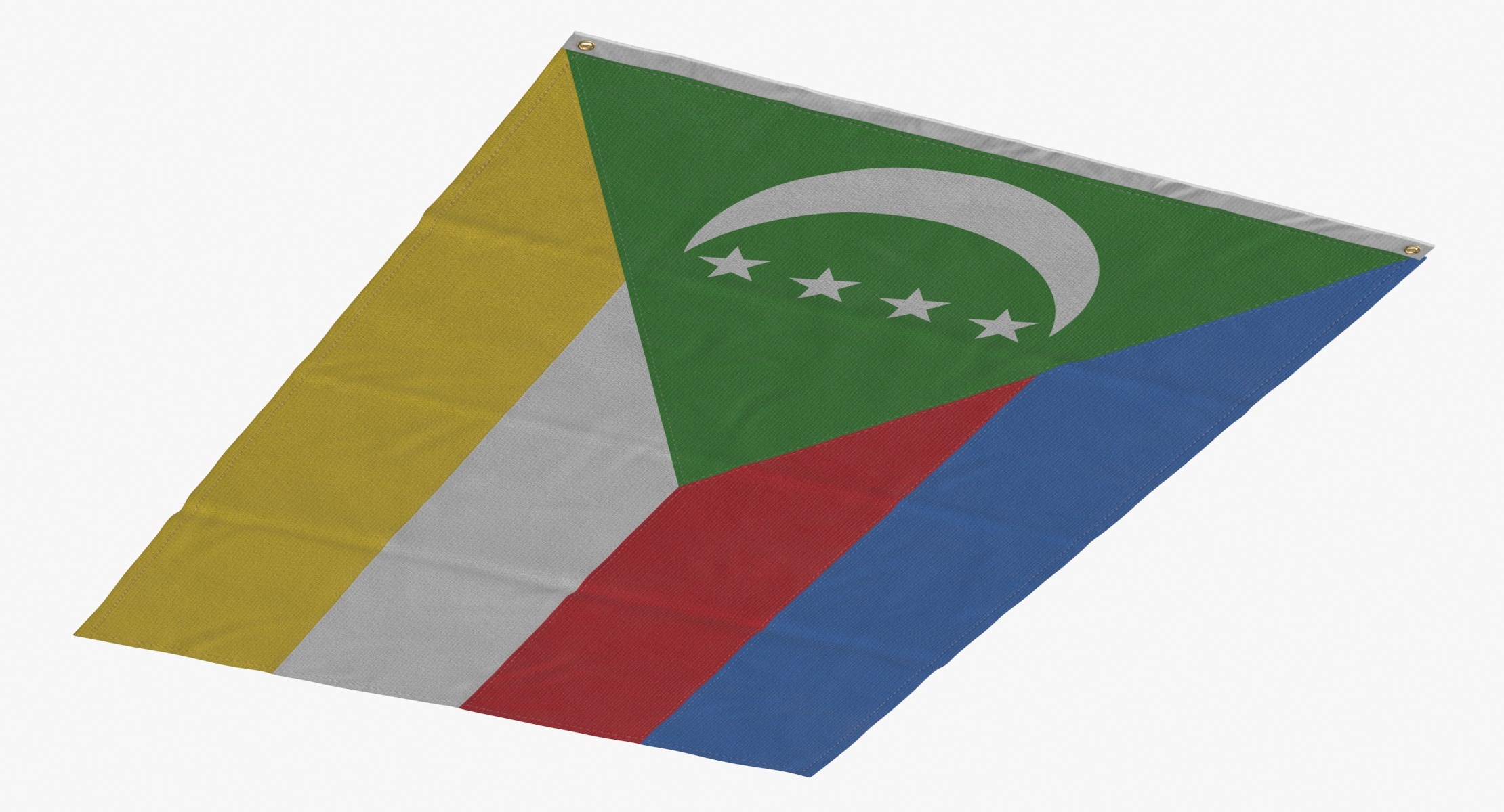 3D flag laying pose comoros model - TurboSquid 1601822
