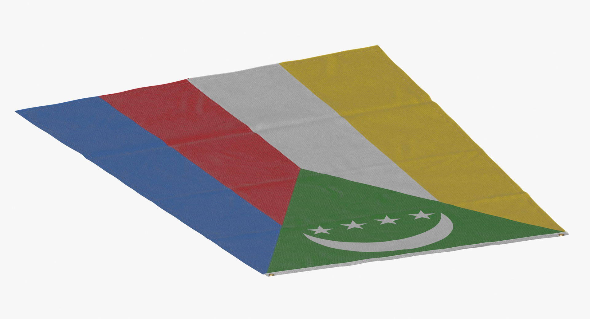 3D flag laying pose comoros model - TurboSquid 1601822