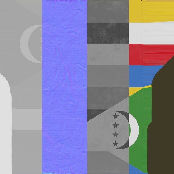 3D flag laying pose comoros model - TurboSquid 1601822