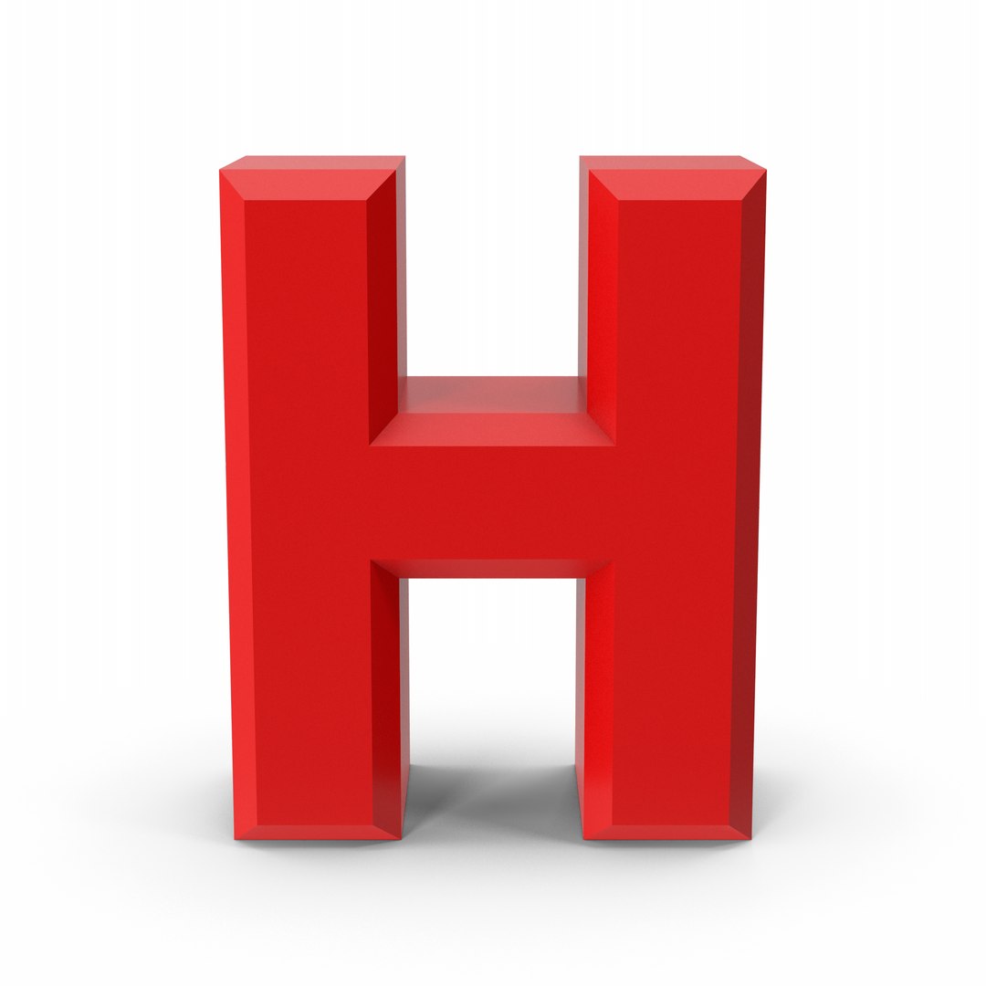 3D Red Letter H - TurboSquid 2272734