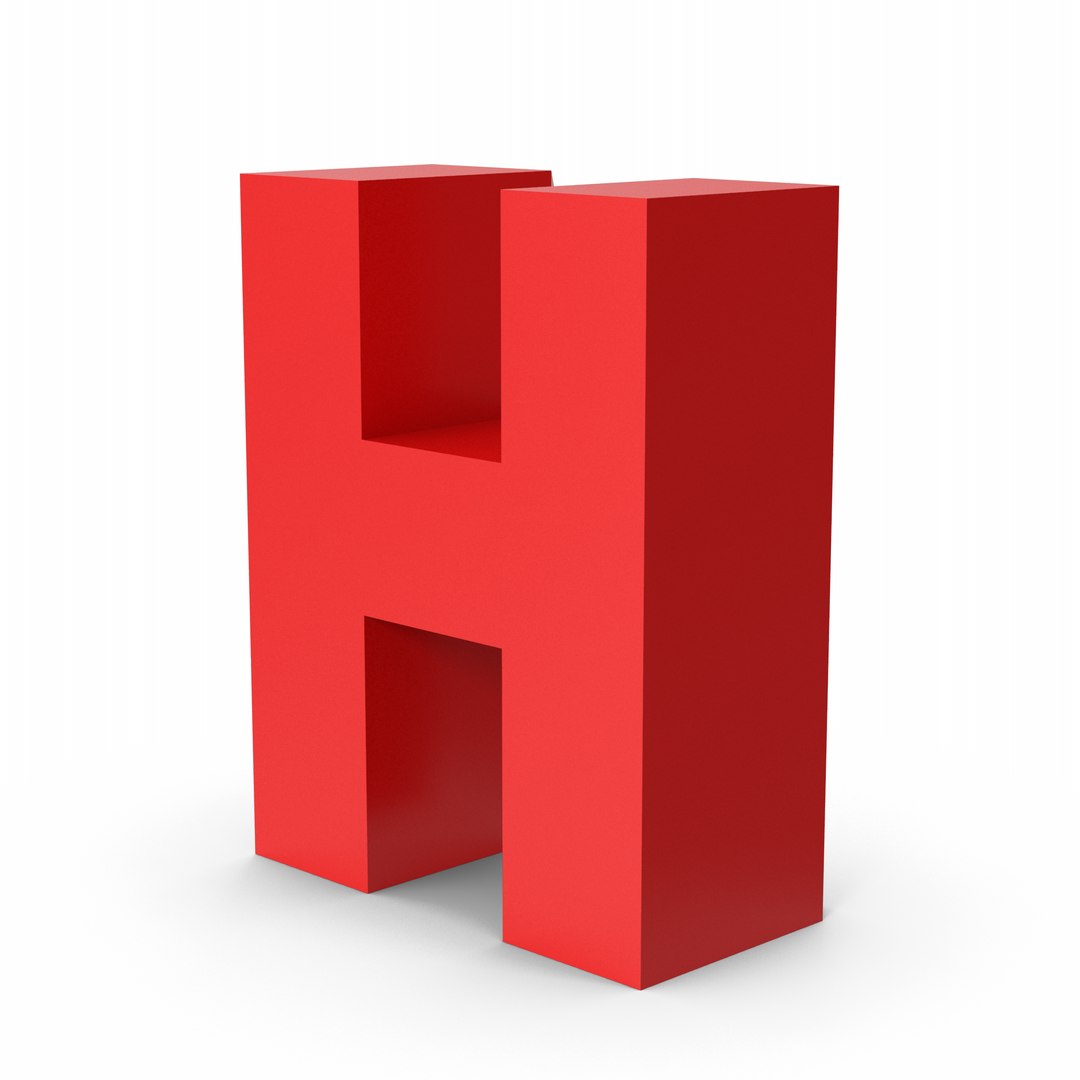 3D Red Letter H - TurboSquid 2272734