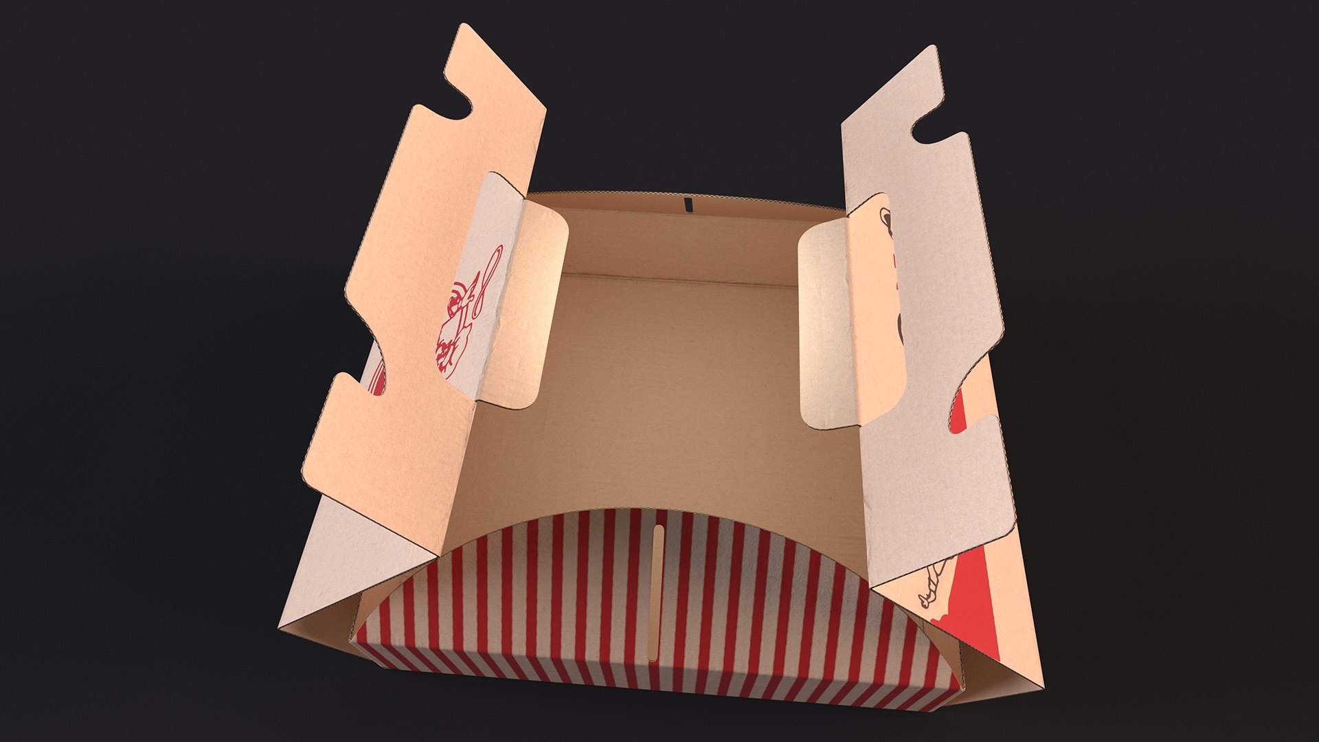 3D Open Pizza Box With Handle - TurboSquid 2086149