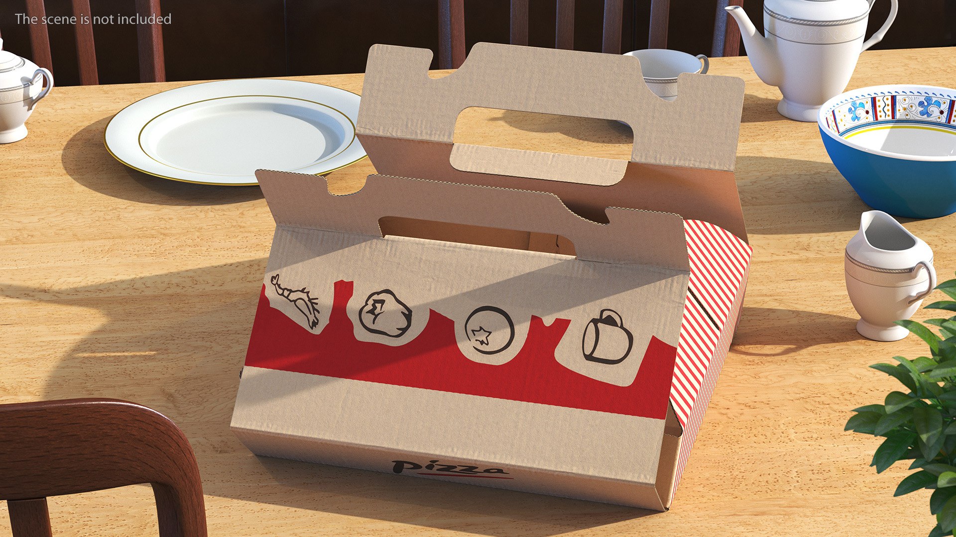 3D Open Pizza Box With Handle - TurboSquid 2086149